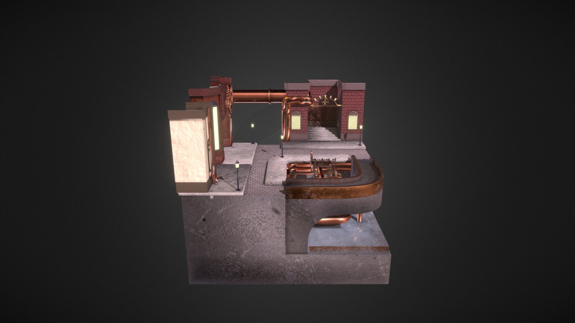 Steampunk Street - 3D model by Thok (@JoshDolores) [3331e52] - Sketchfab