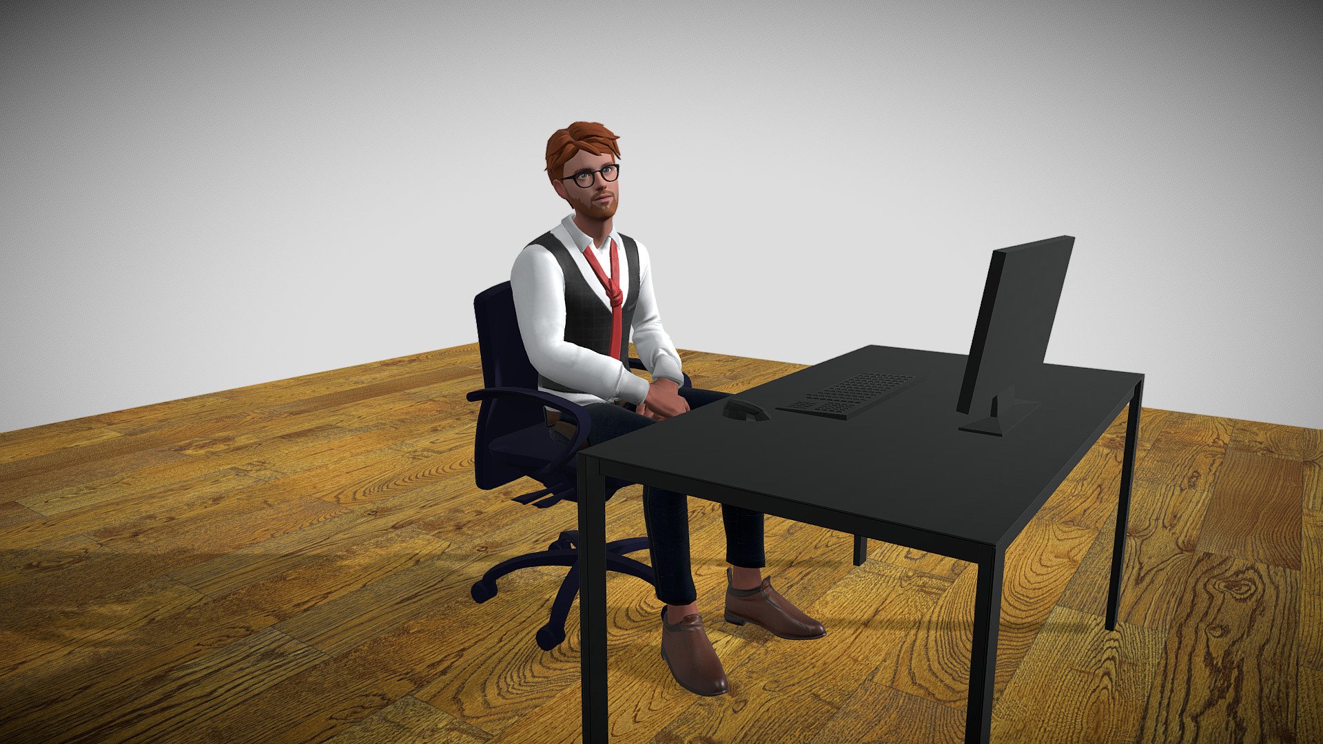 Office Worker 5 - Animated - Download Free 3D model by tonyflanagan ...