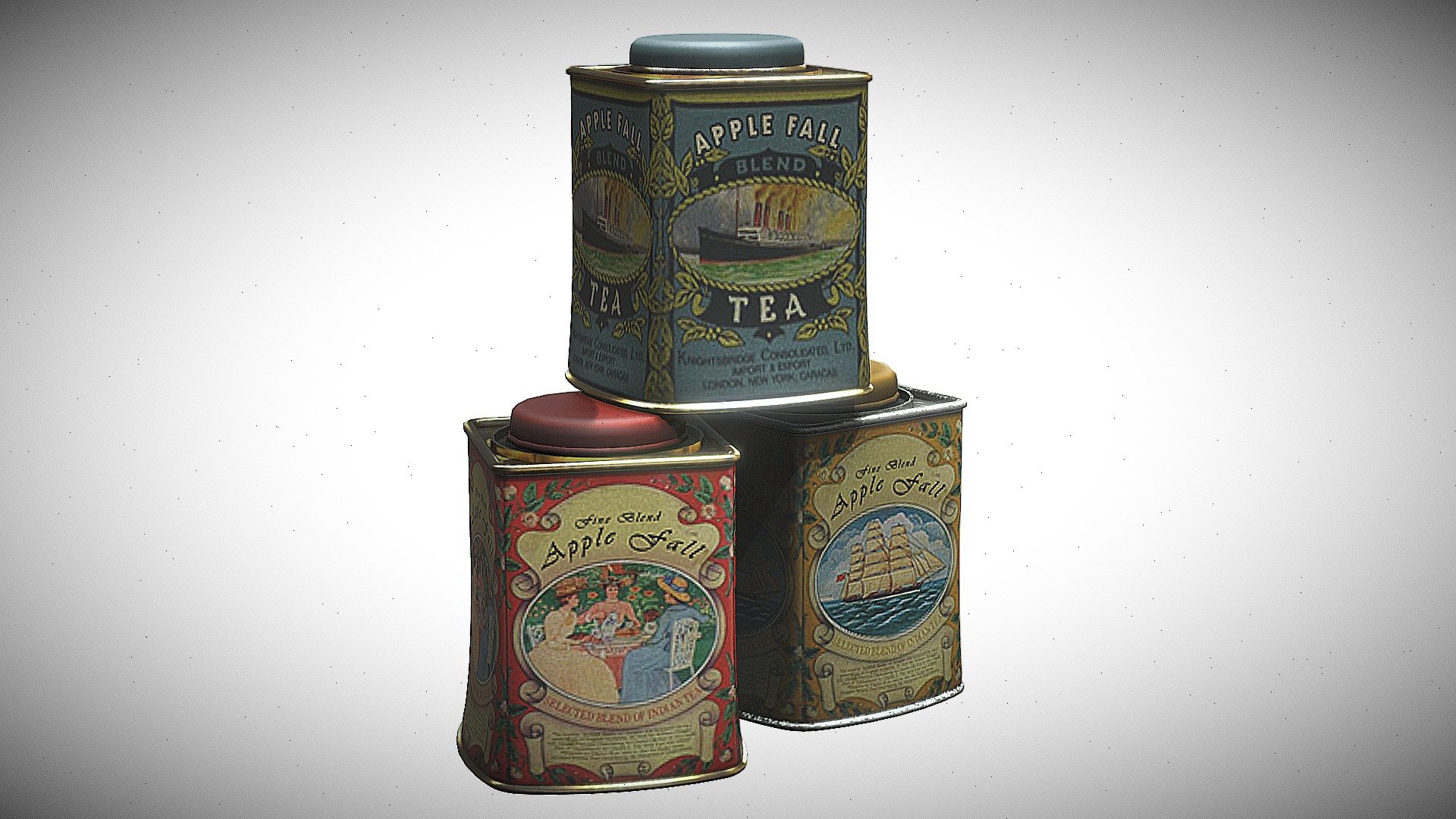 Retro Tea Boxes Free 3D Model - 3D model by ₦₥₵ ฿₵ (@nmcbc) [3335e3f ...
