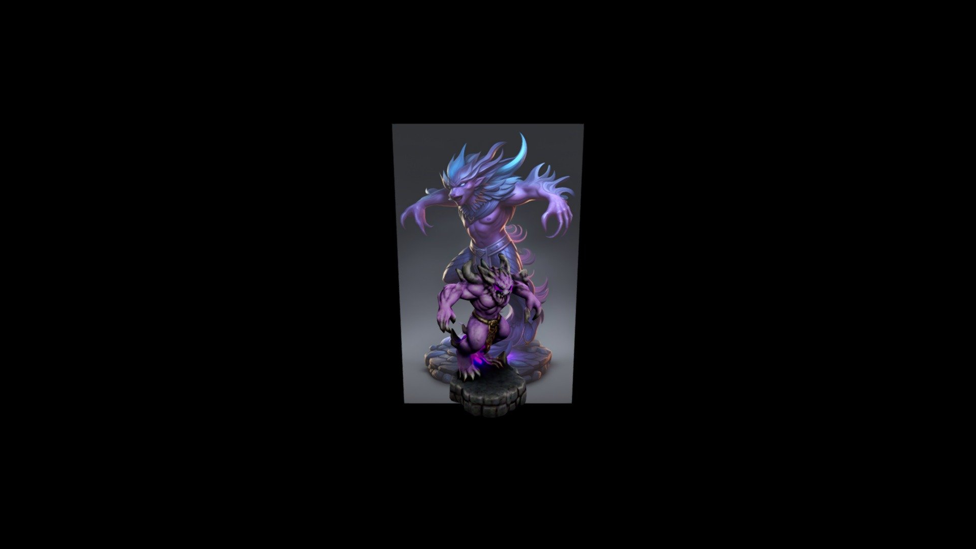 "Fantasy Creature with Purple and Blue Color Sc - Download Free 3D ...