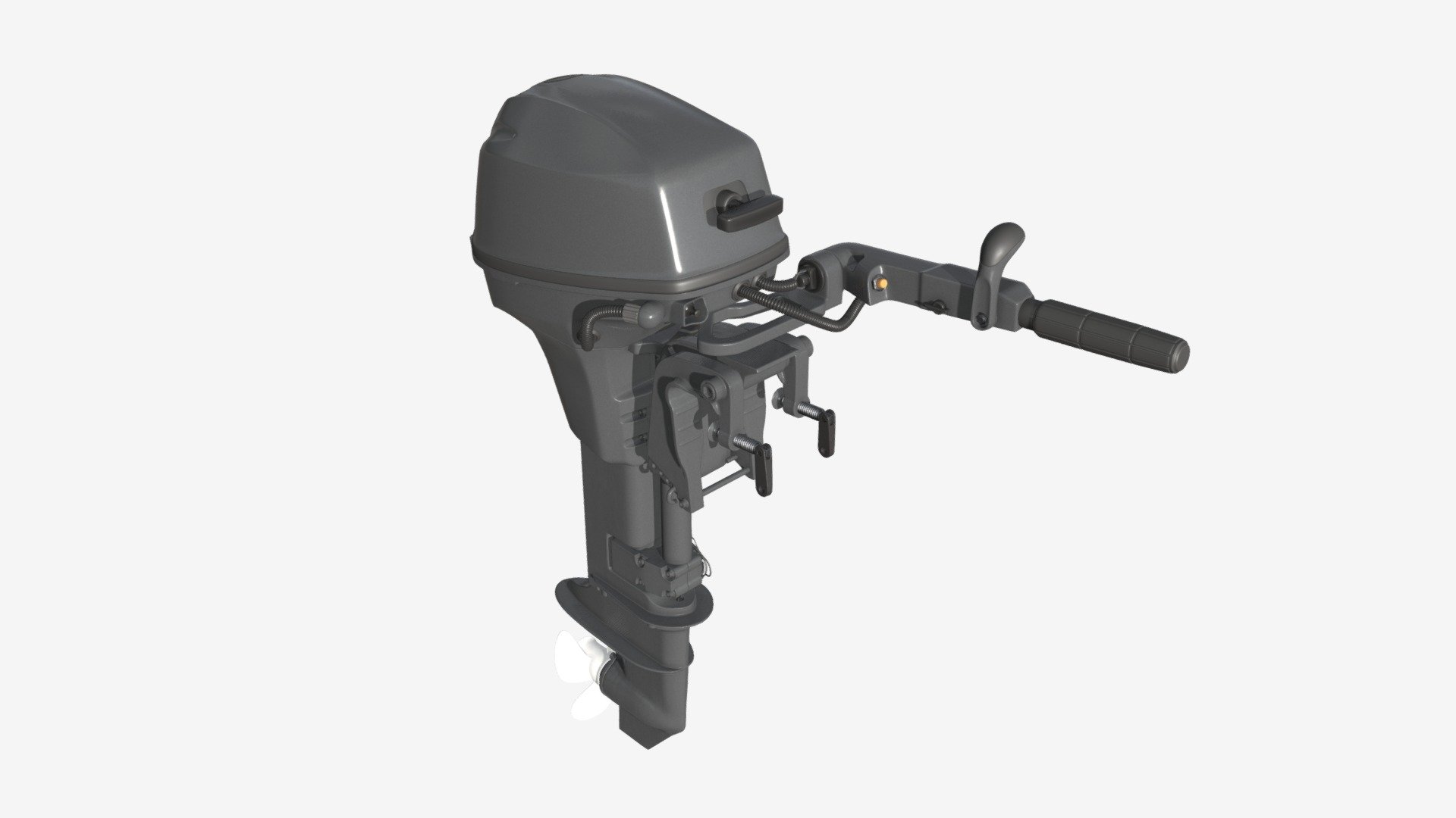 Portable outboard boat motor with tiller - Buy Royalty Free 3D model by ...