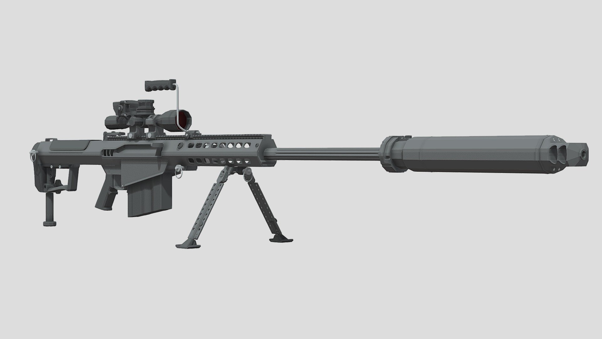 Low-poly M107A1 - Download Free 3D model by Harberth [334fa3a] - Sketchfab