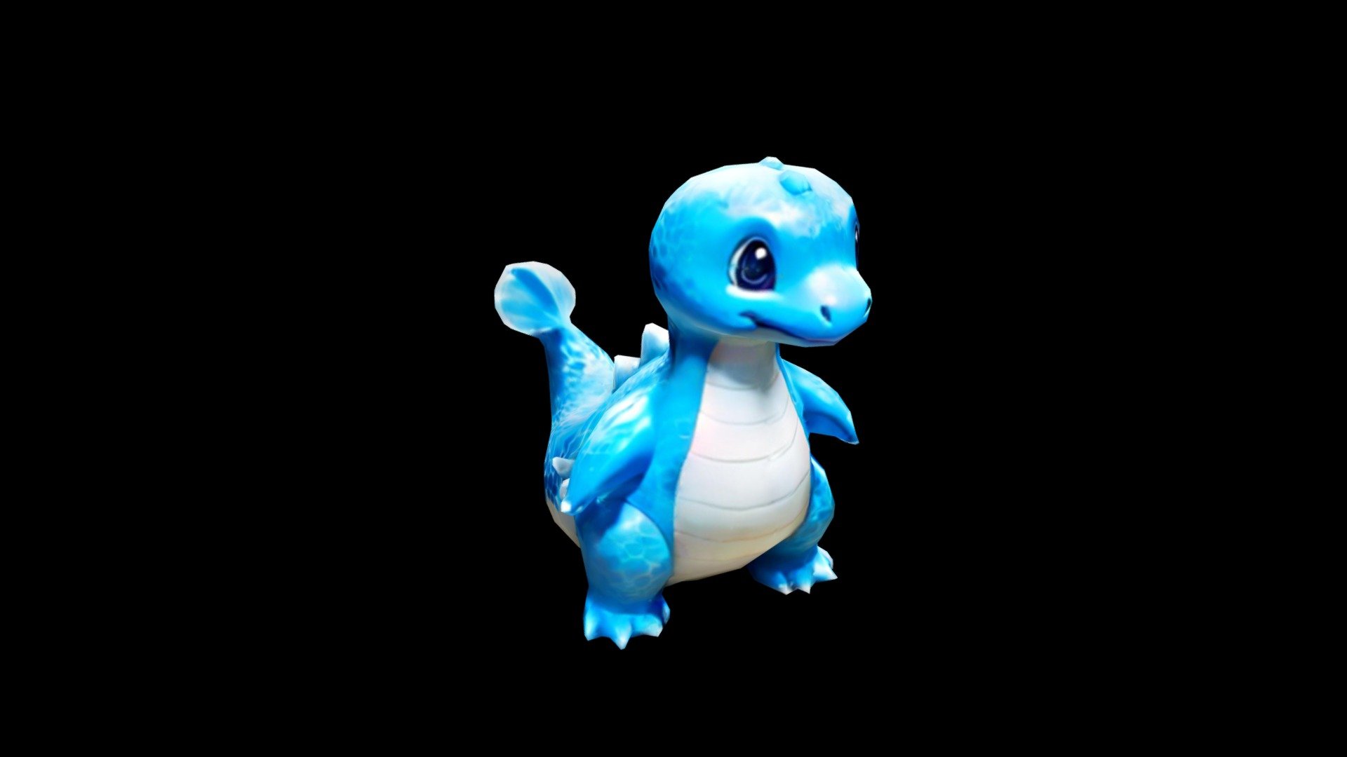Pokemon toy A blue-water type Pokemon with a whi - Download Free 3D ...