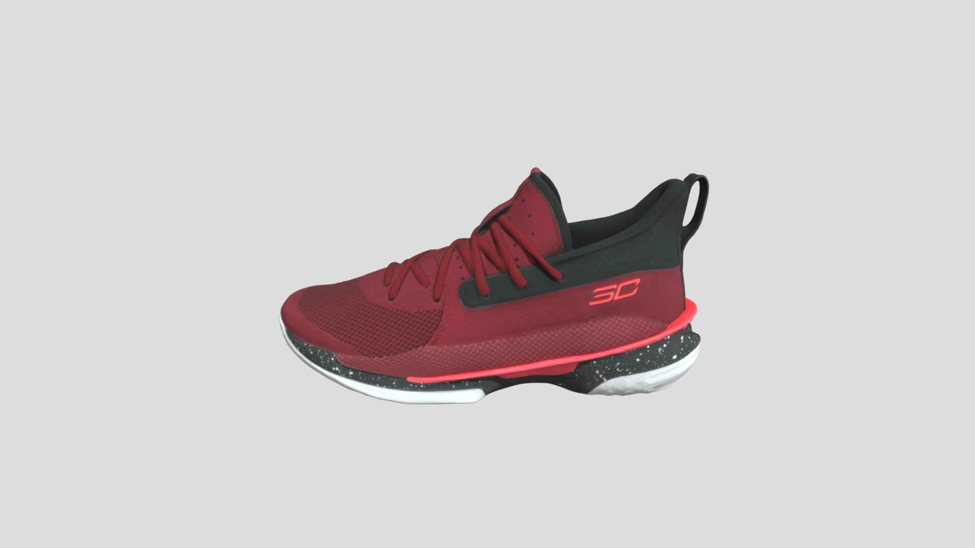 Under Armour Curry 7 瓦红色_3021258-605 - Buy Royalty Free 3D model by ...