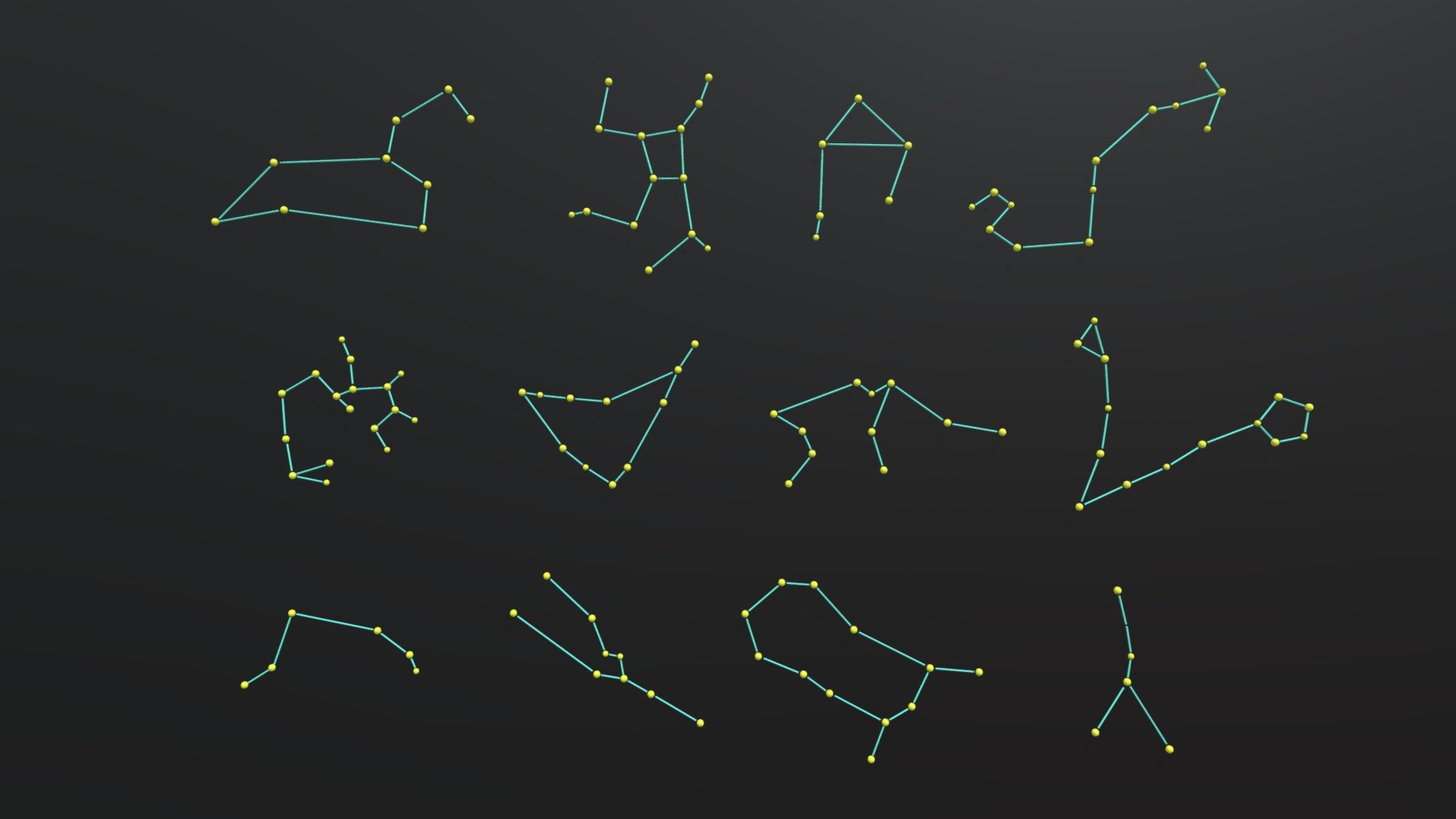 12 Horoscope Zodiac Constellation Pack - Buy Royalty Free 3D model by ...