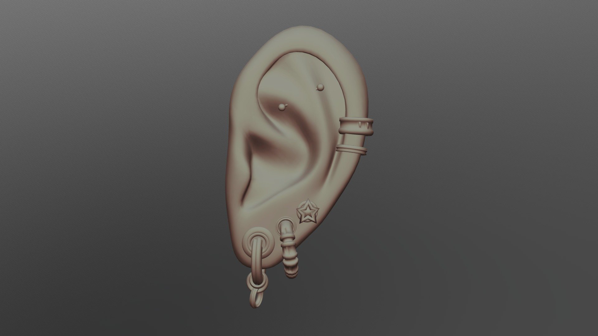 Ear with accessories - 3D model by Missclicked (@tweekismic) [3370aa2 ...