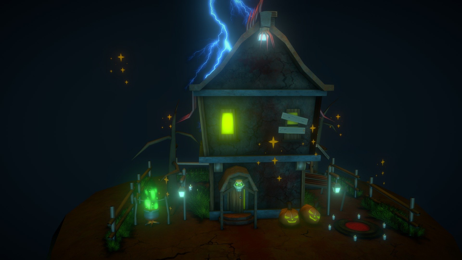 Halloween House - 3D model by Jun Hao (@Jun.Hao) [3377b8d] - Sketchfab