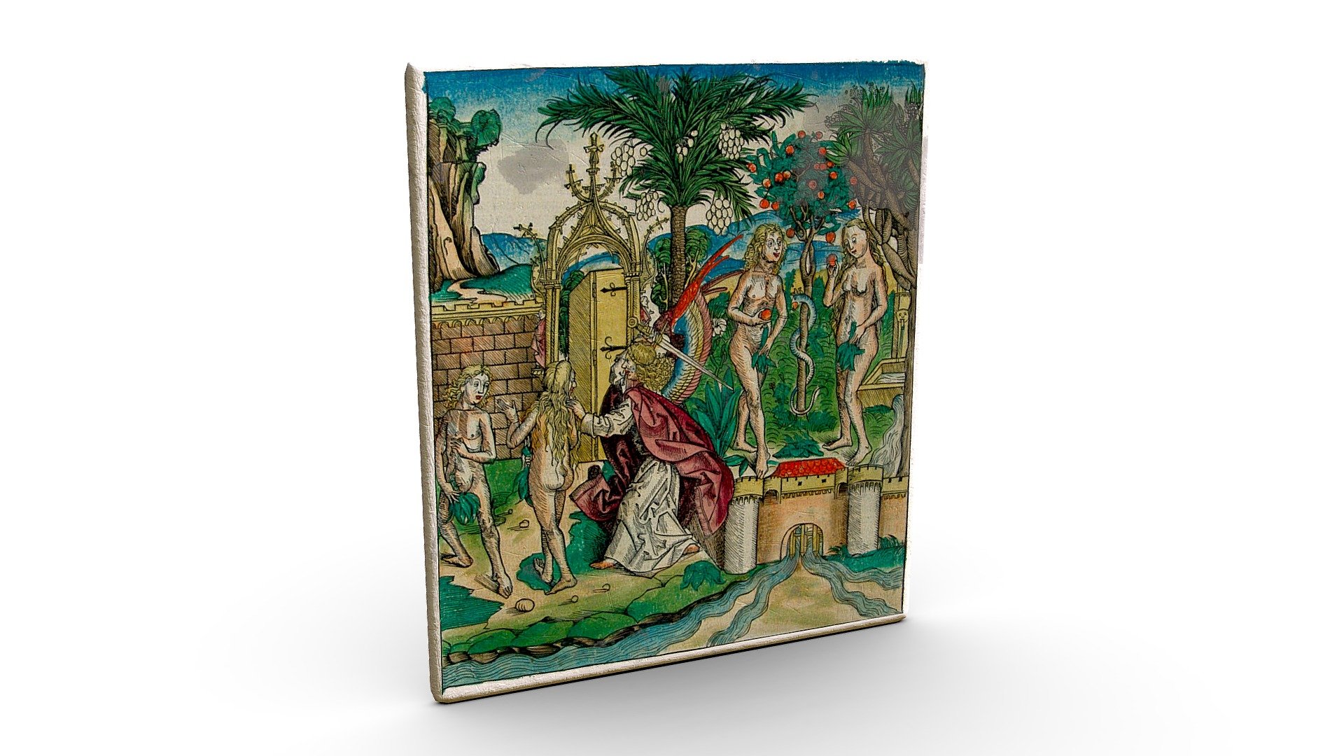 Biblical scene from Nuremberg Chronicle (1493) - Download Free 3D model ...