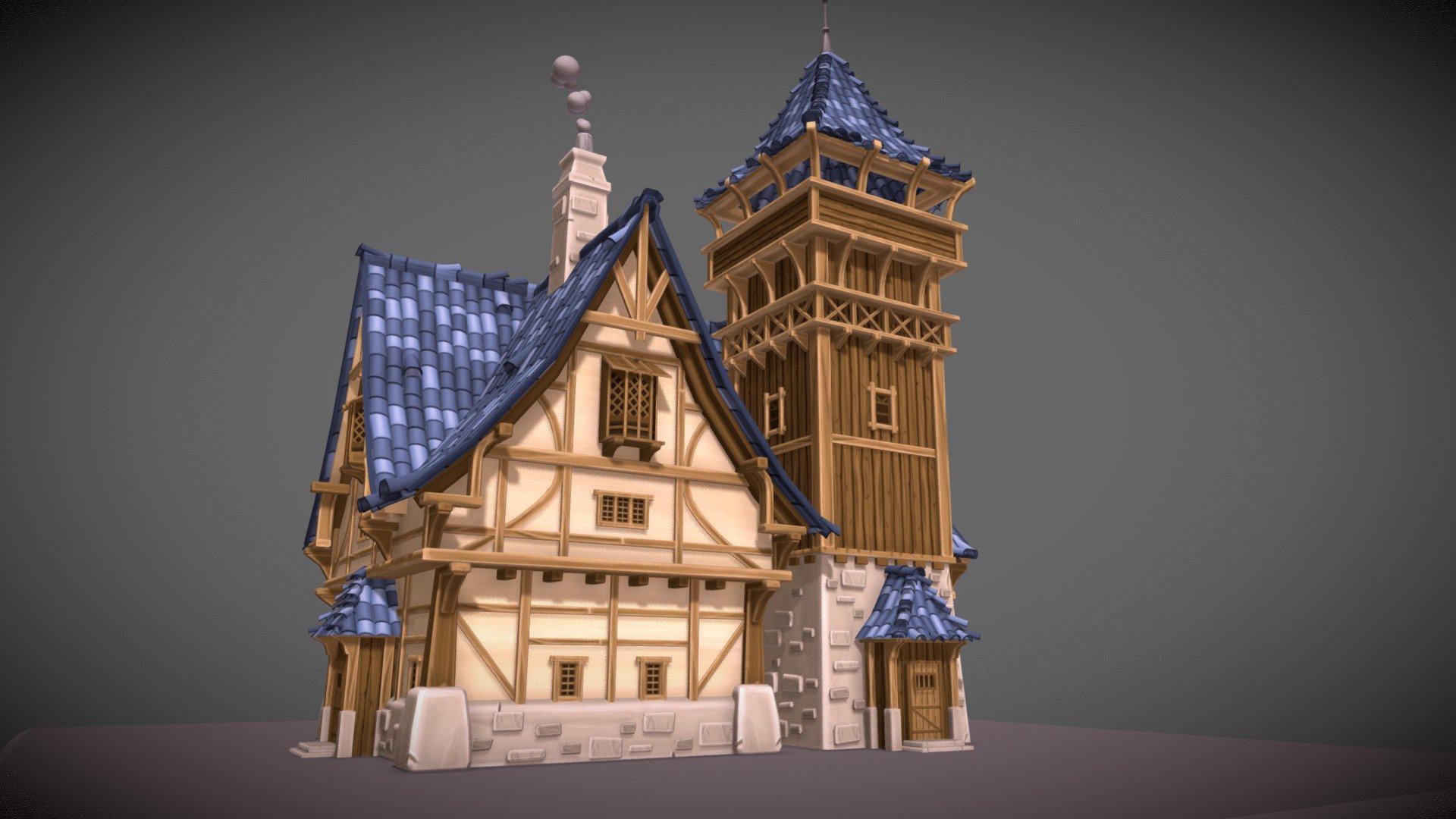 Stylized House - 3D model by Calvin Chandler (@calvinchandler) [3390d51 ...