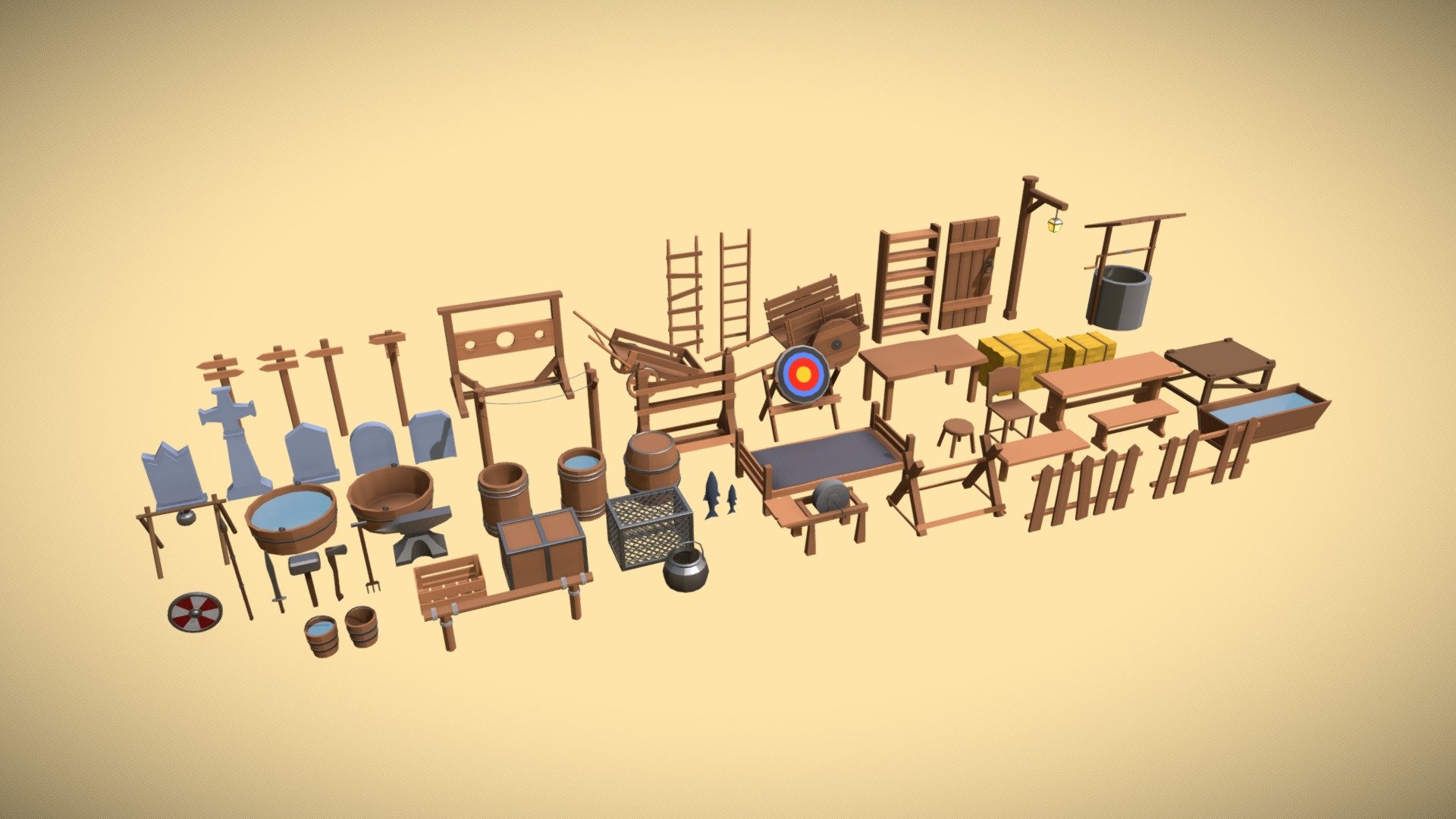 Medieval Props/Assets Pack - Buy Royalty Free 3D model by Pongo115 ...