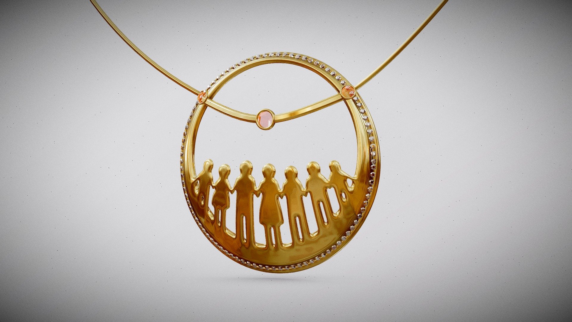 Family Necklace_01 - 3D model by yuval kolton (@pixelpro1) [3395b71] - Sketchfab