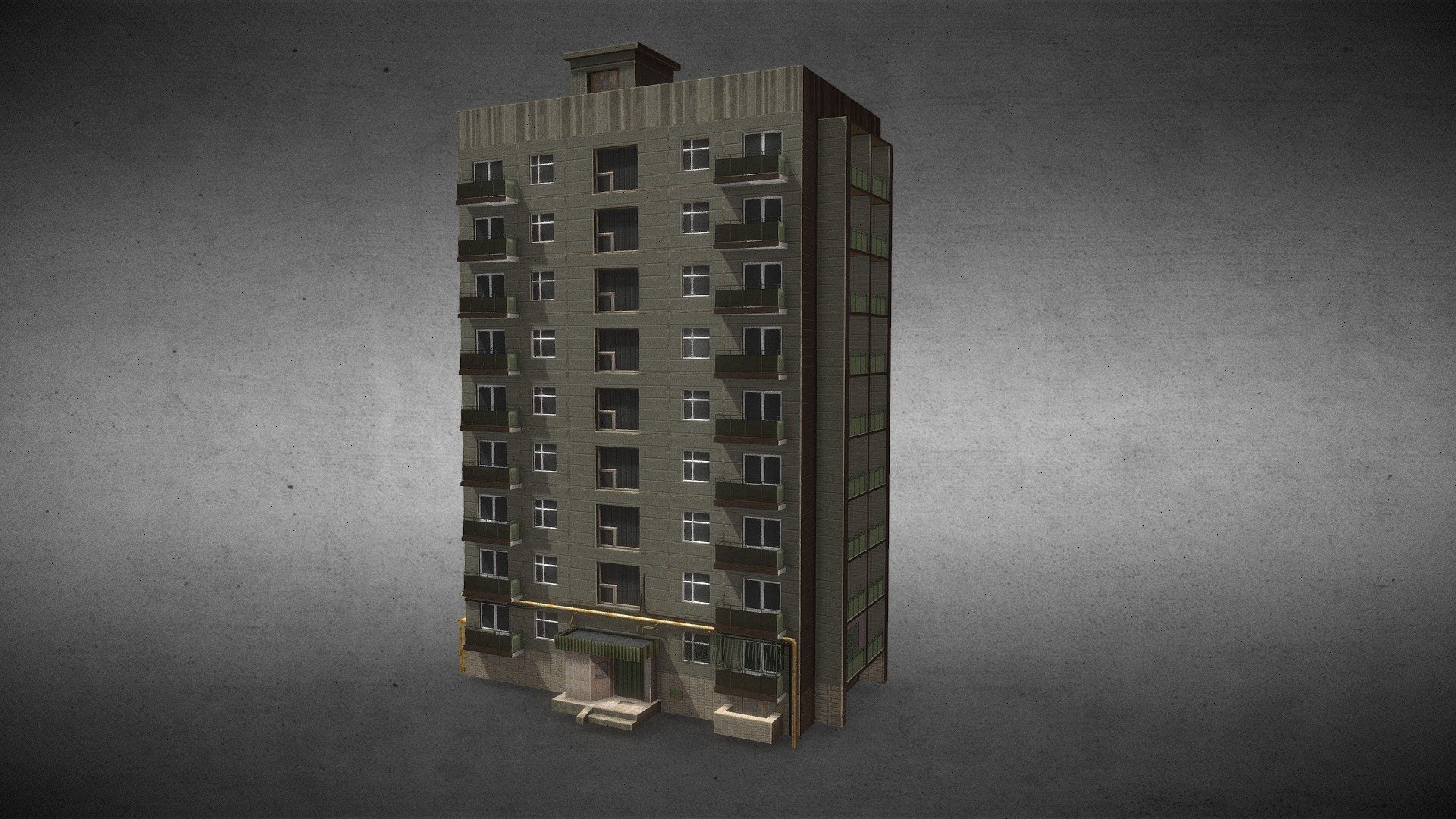 nine-story building of the post soviet - Download Free 3D model by ...