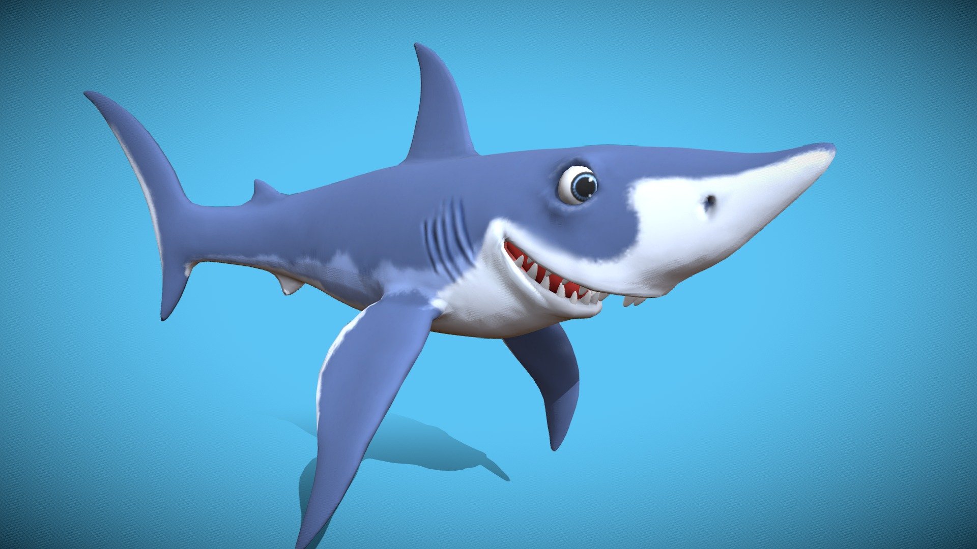 Cartoon mako shark - Buy Royalty Free 3D model by 3DAnvil [33a9fde ...