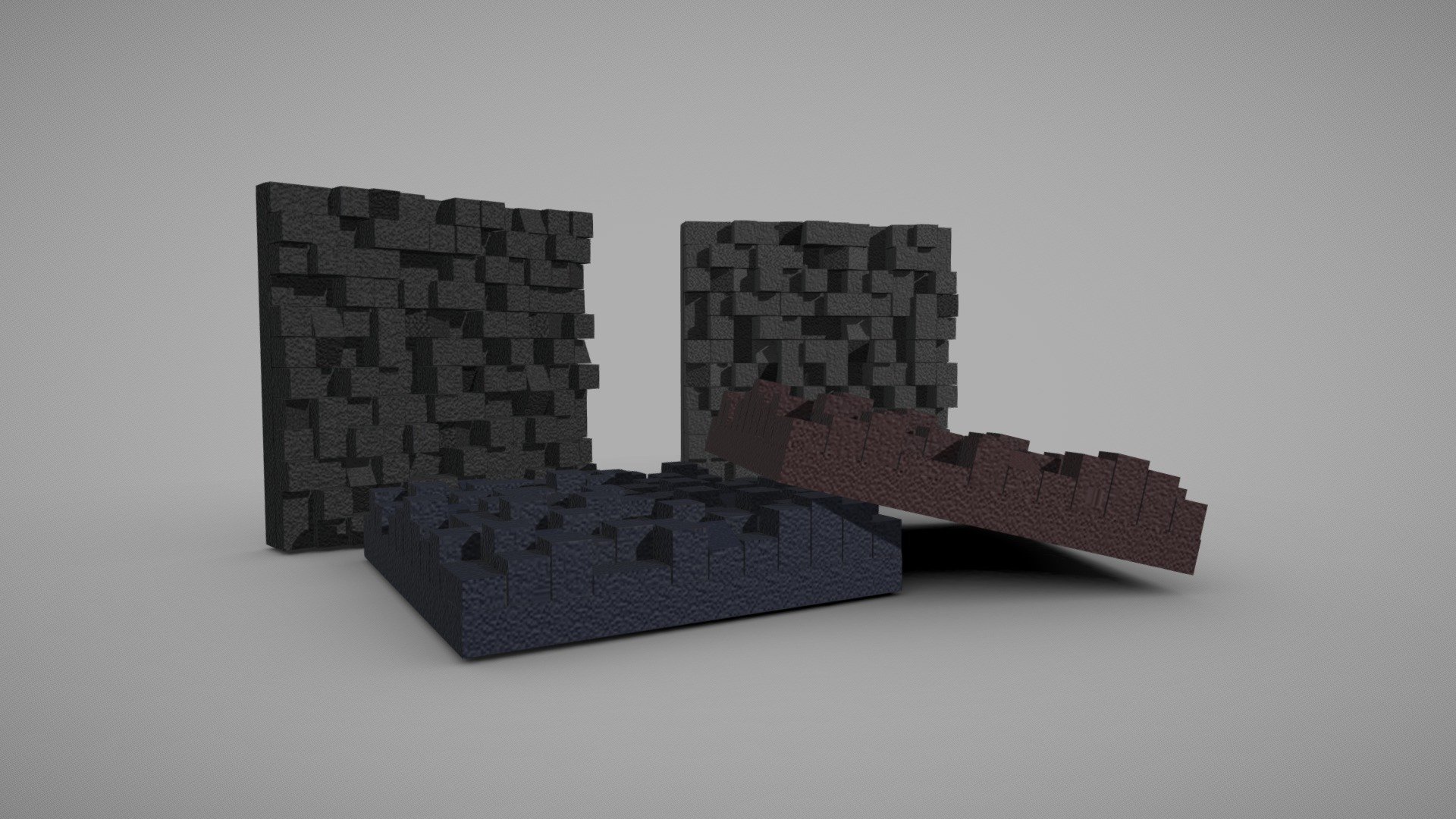 Square Acoustic Diffuser Set - 3D model by immersive-b [33ac6b1 ...