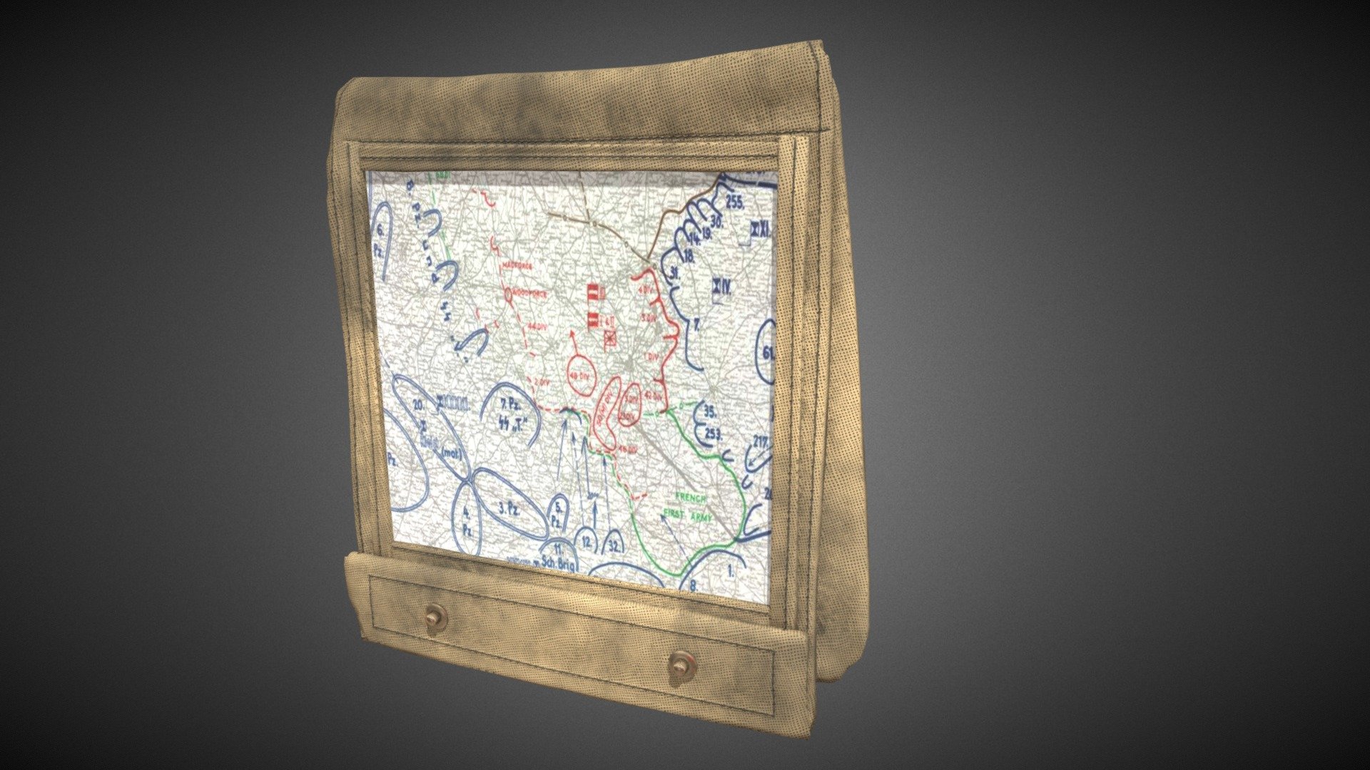WW2 US Officer Map Case - Download Free 3D model by Golden ...