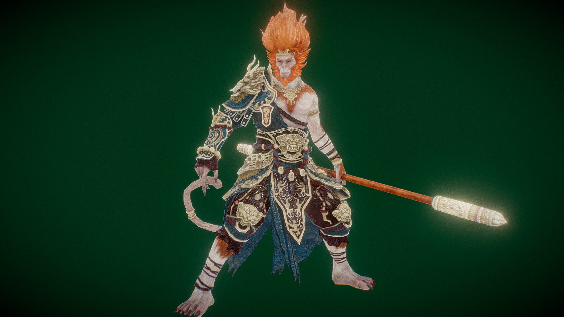 Monkey king Wukong - Buy Royalty Free 3D model by Luna Studio ...