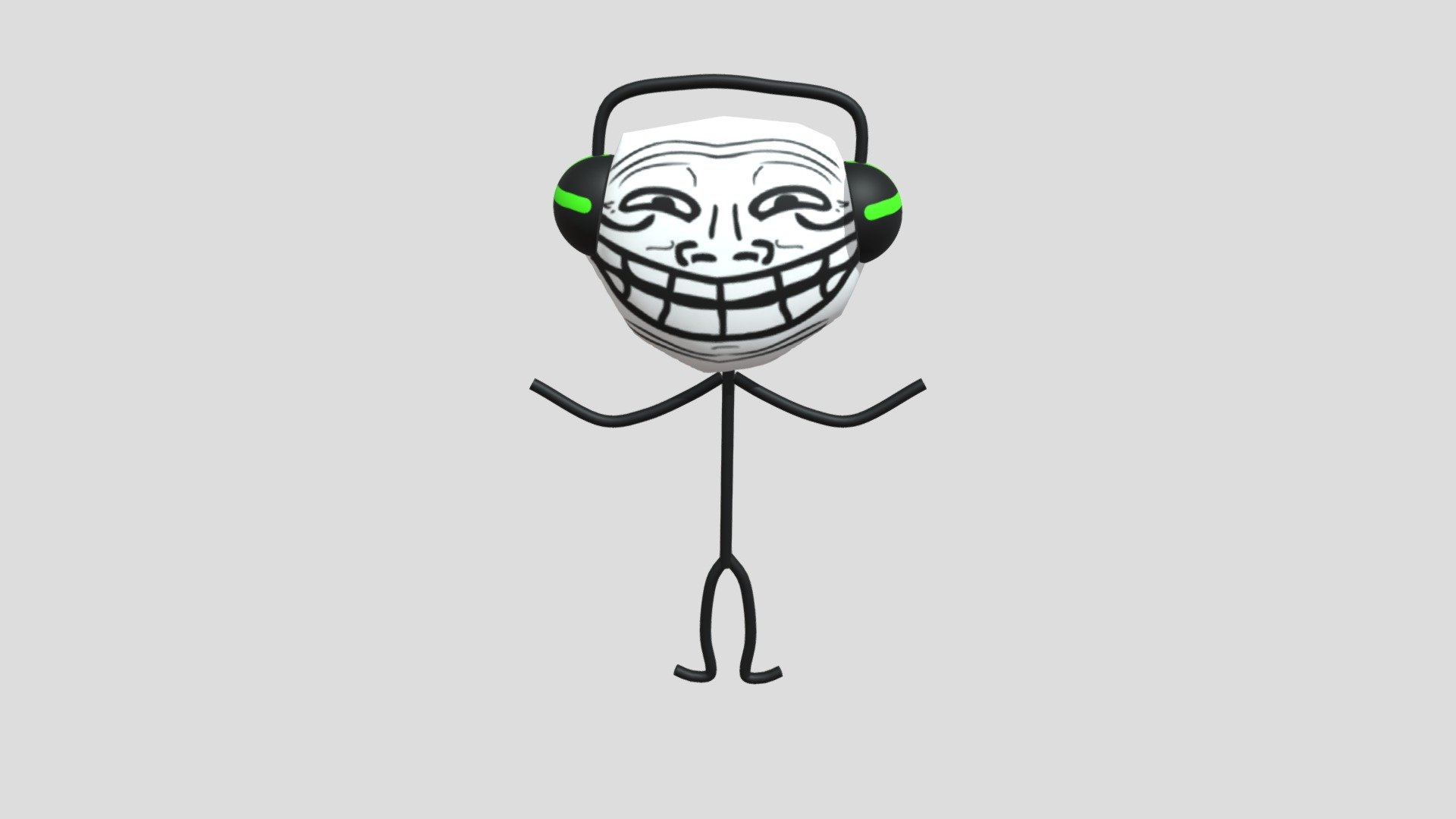 Troll Face Gayming - 3D model by Rukus04 [33baa1f] - Sketchfab
