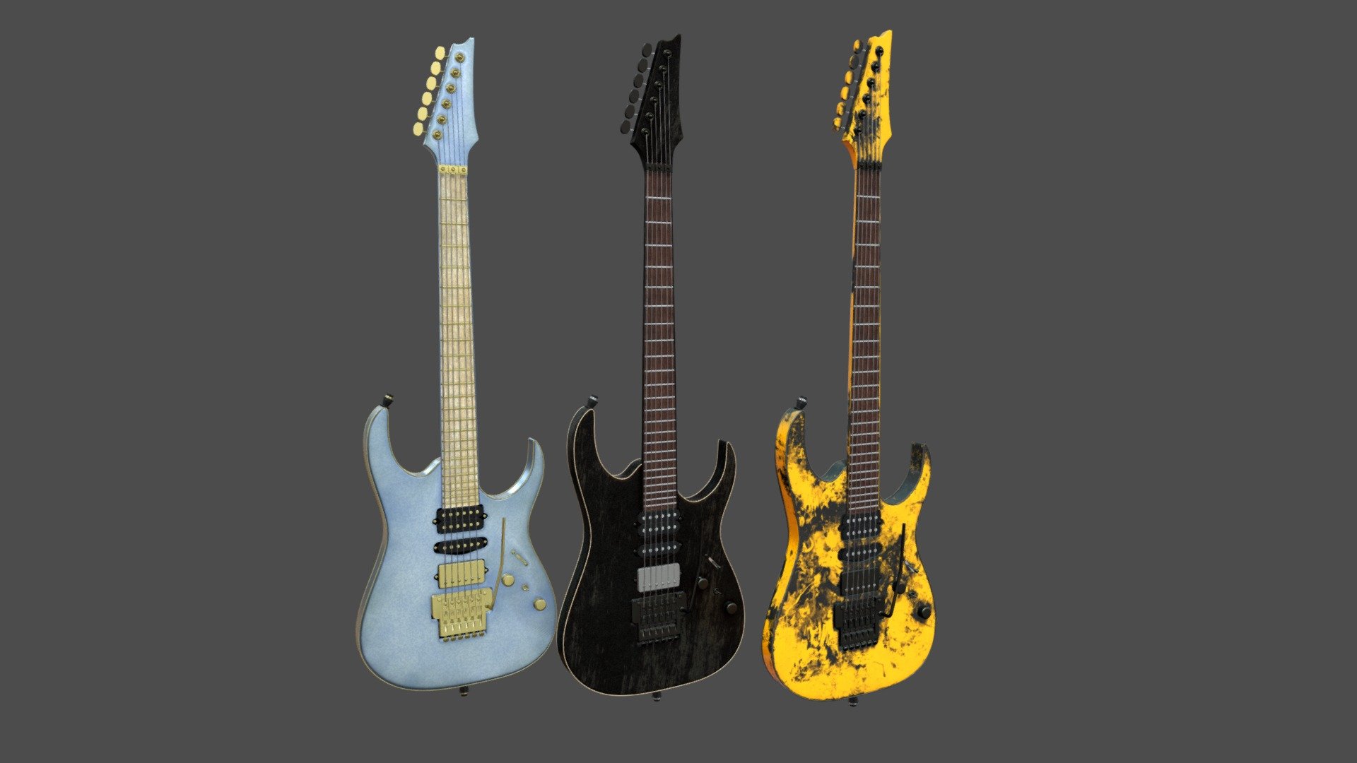 Electric Superstrat Guitar - Buy Royalty Free 3D model by ...