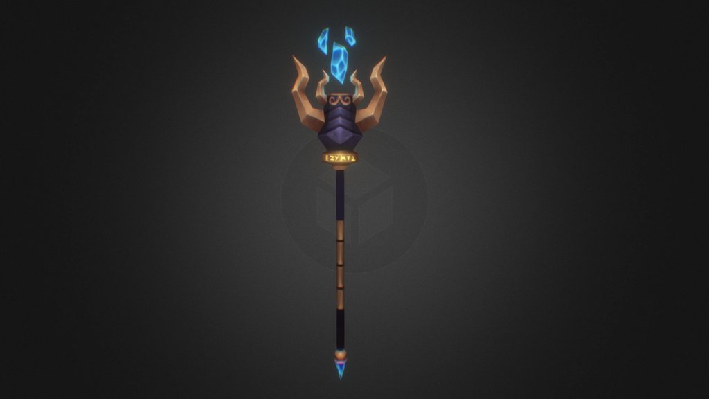 hand painted staff weapon - 3D model by lucak [33c24d2] - Sketchfab
