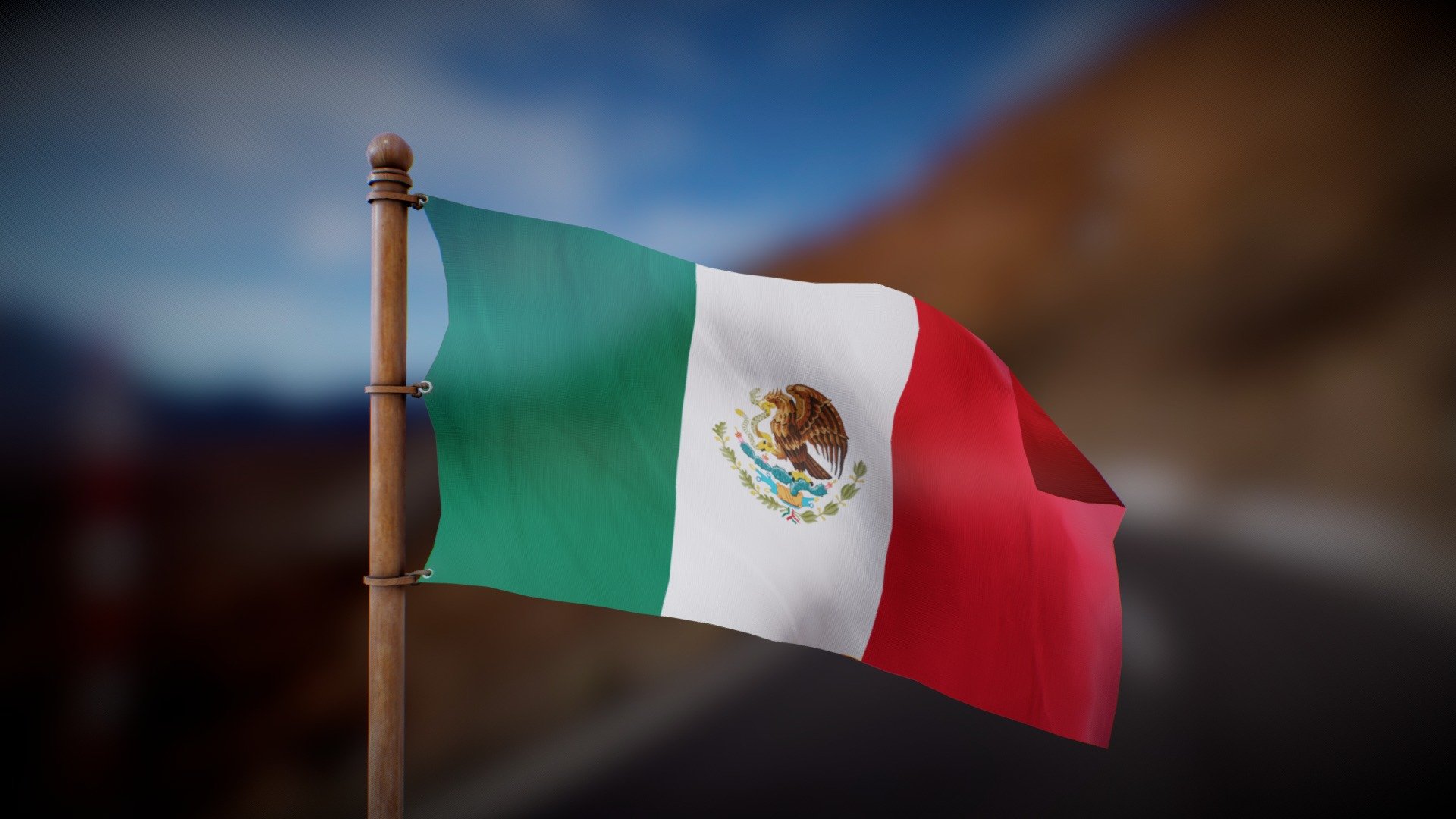 Mexico Flag - Wind Animated Loop - Buy Royalty Free 3D model by Deftroy ...