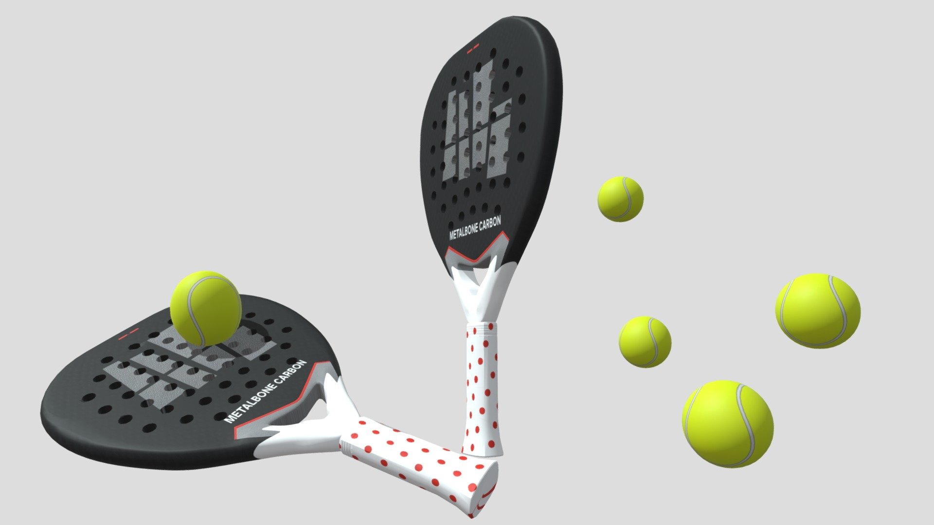 Paddle Tennis Racket & Balls | Game Asset - 3D model by render-lab ...