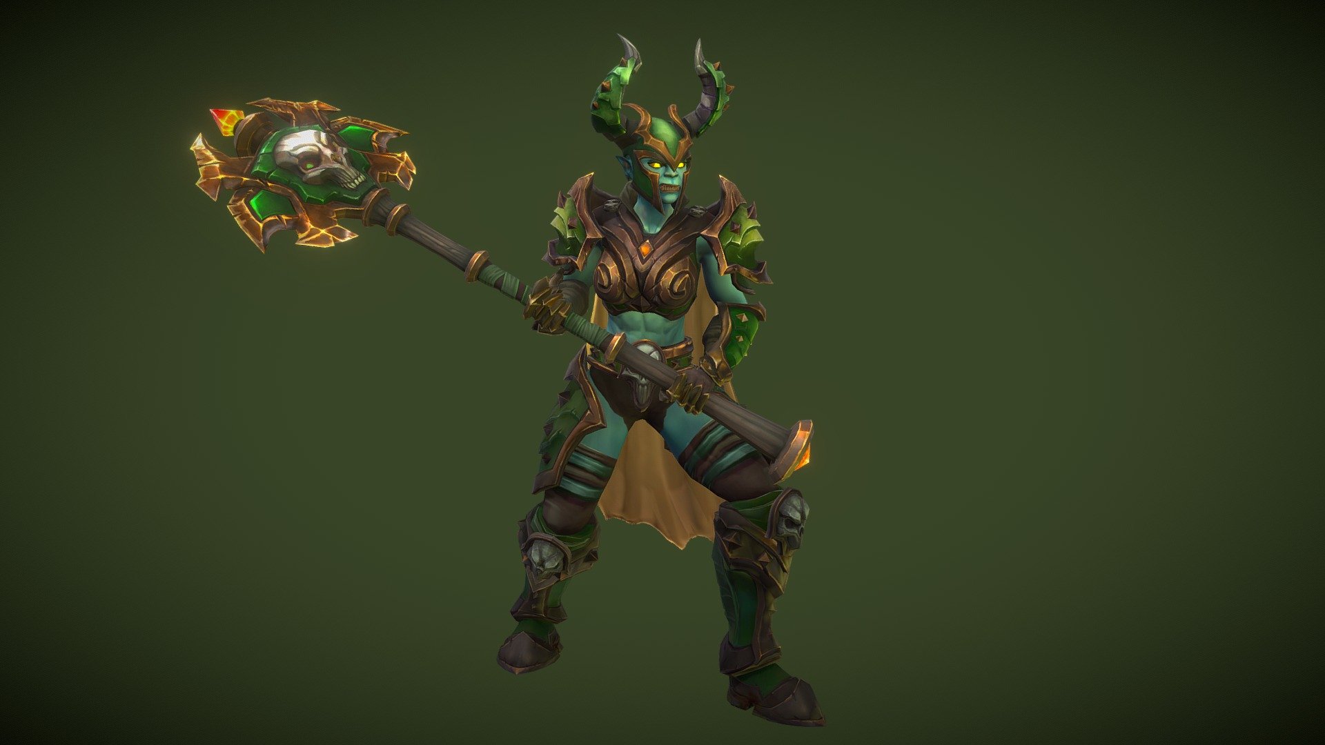 Stylized Orc Female Deathknight (Outfit) - 3D model by N-hance Studio ...