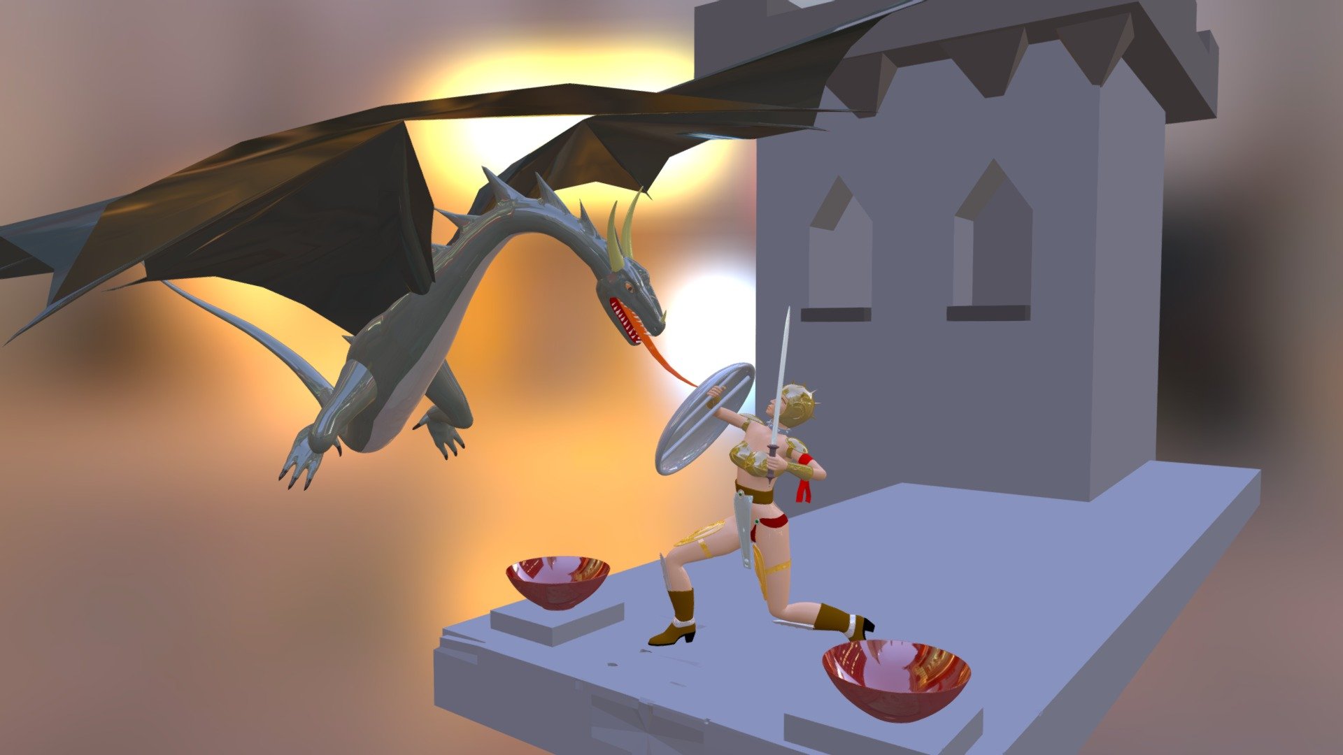 Dragon Fight - 3D model by matteogiorcelli88 [33cbacf] - Sketchfab