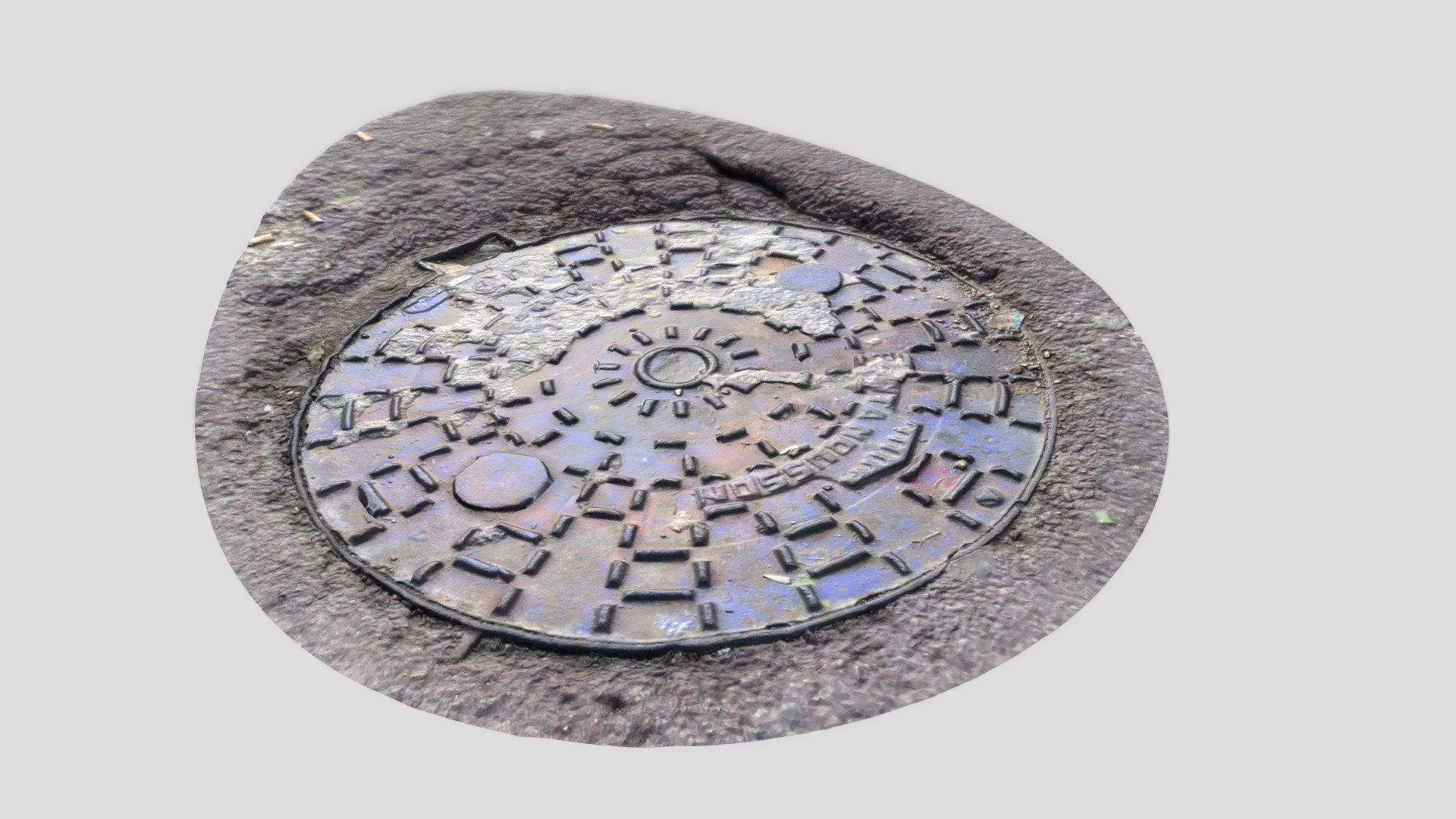 French Colorful Manhole Cover LOD0 ( 5k Tris ) - Download Free 3D model ...