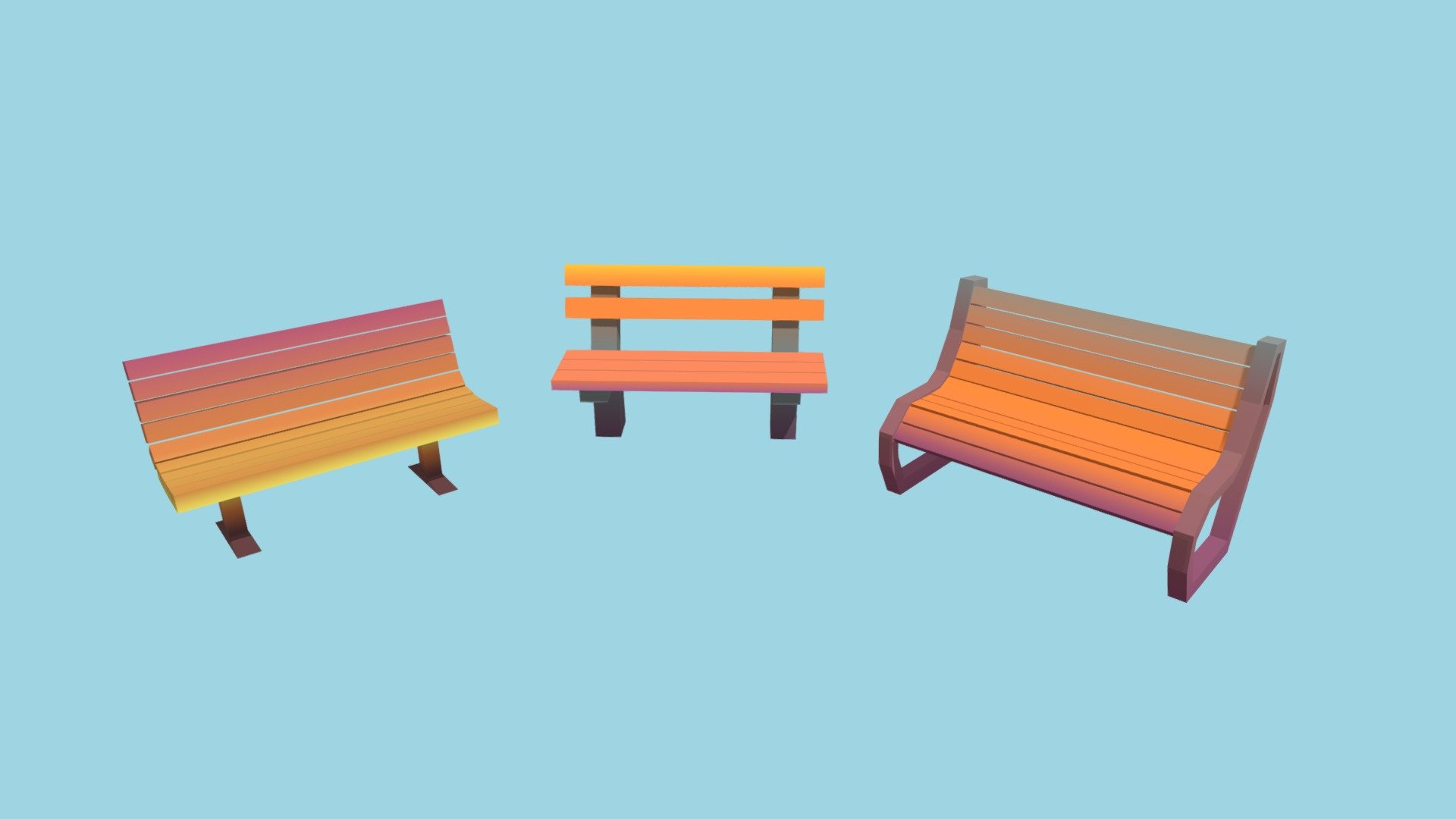 Stylized Benches - 3D model by sottel [33d1a4c] - Sketchfab