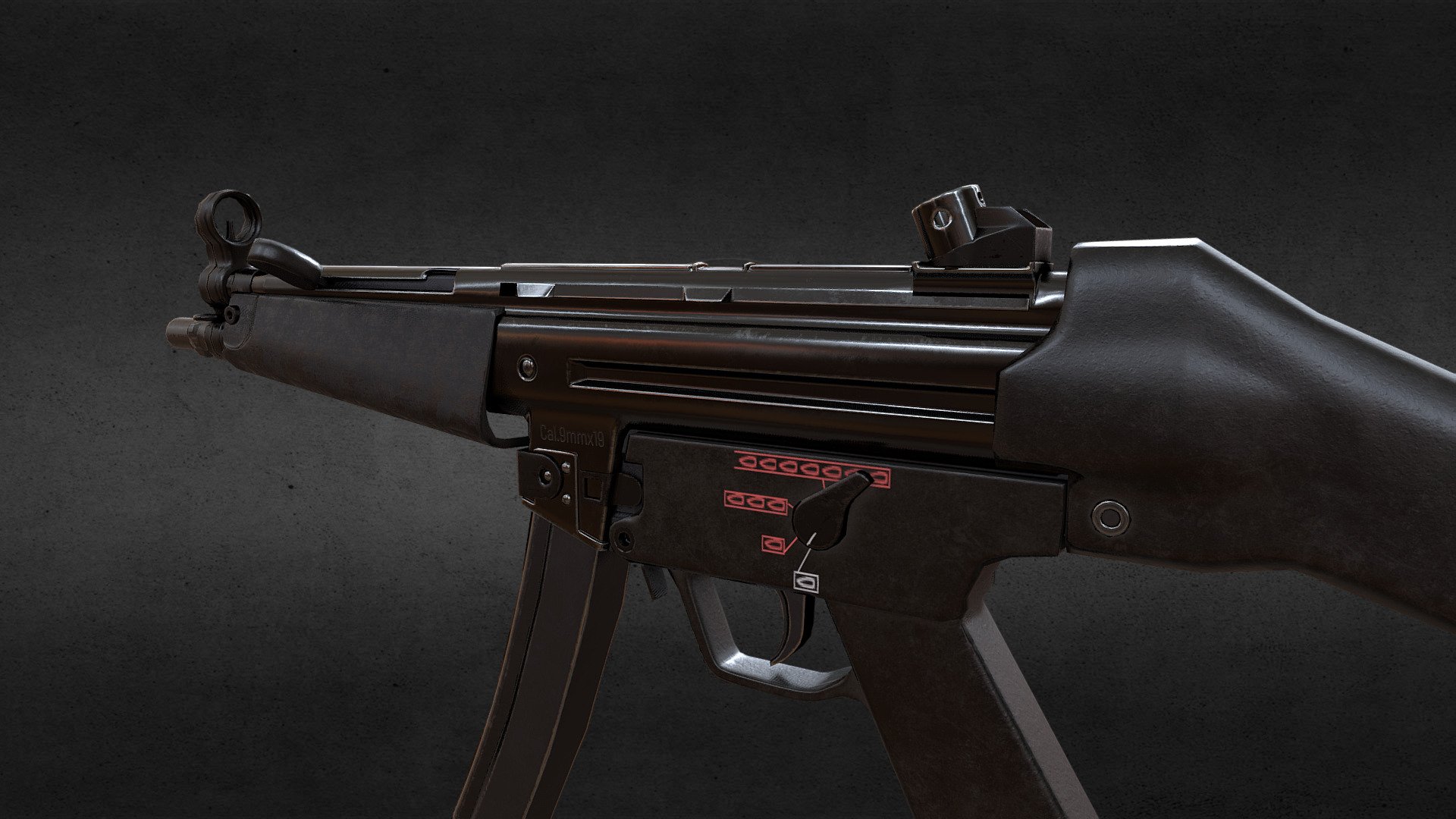 MP5 - Low Poly - 3D model by Nolan Peters (@NolanPeters) [33d2e54 ...