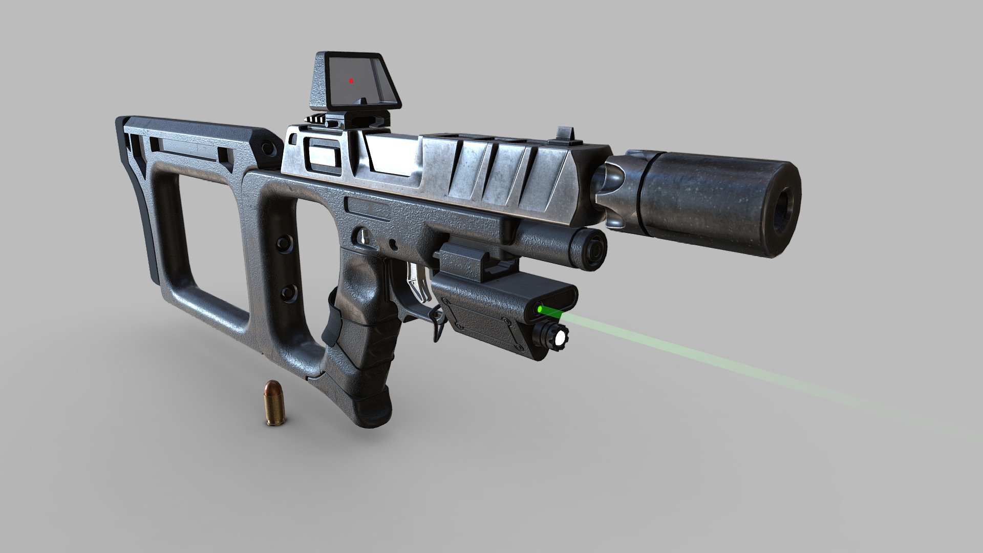 Stealth Pistol - 3D model by Sharpsterman [33edd71] - Sketchfab