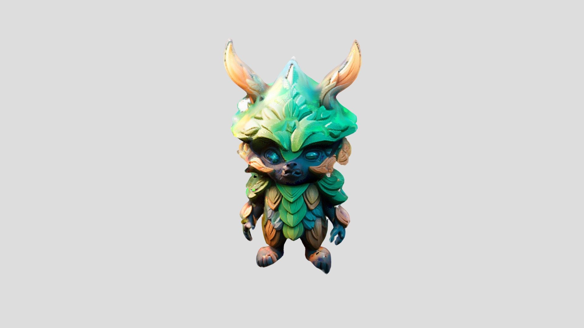 3D illustration of a cute little creature with - Download Free 3D model ...
