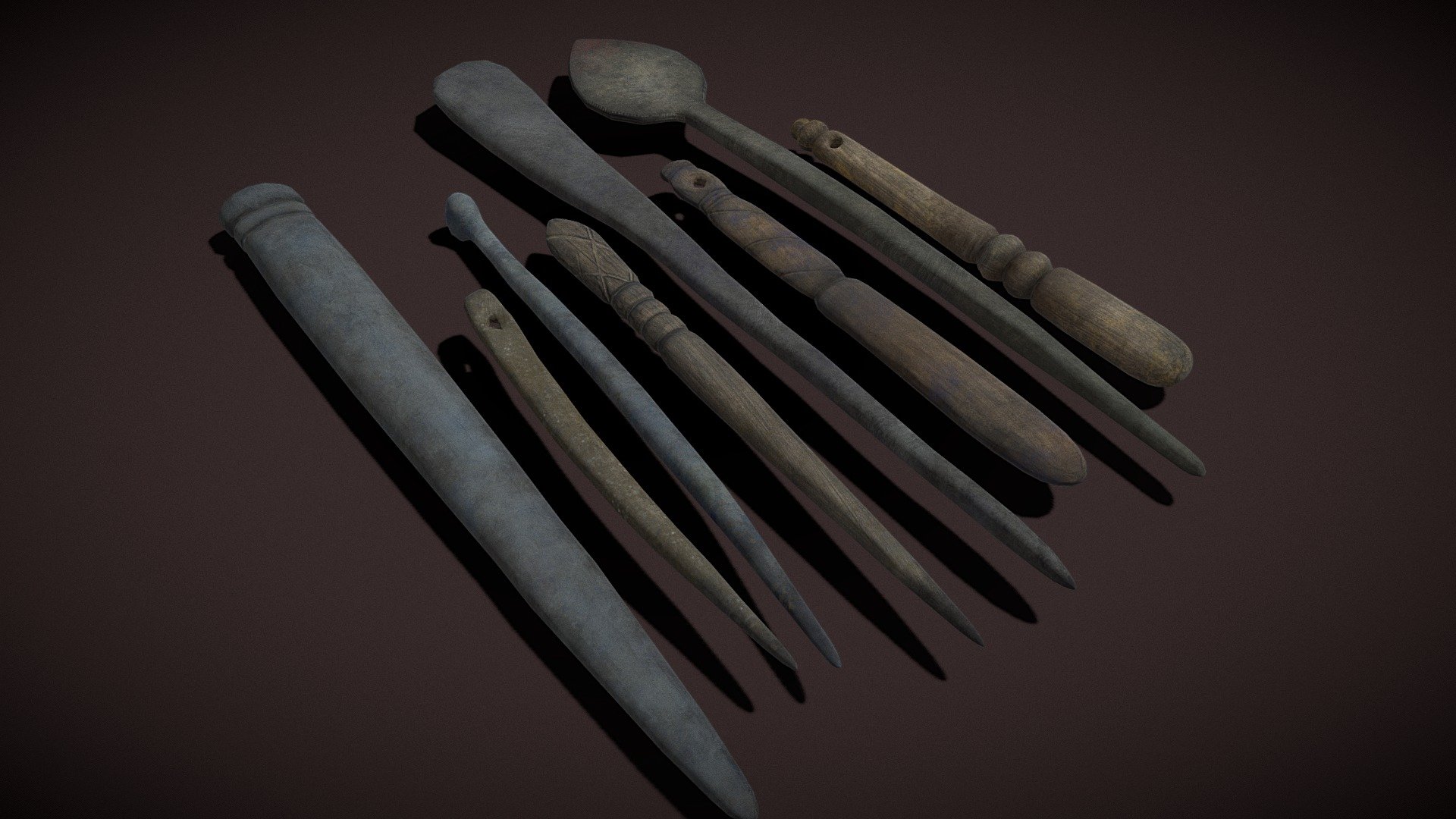 Medieval Needles Makeup and Pieces - Buy Royalty Free 3D model by ...