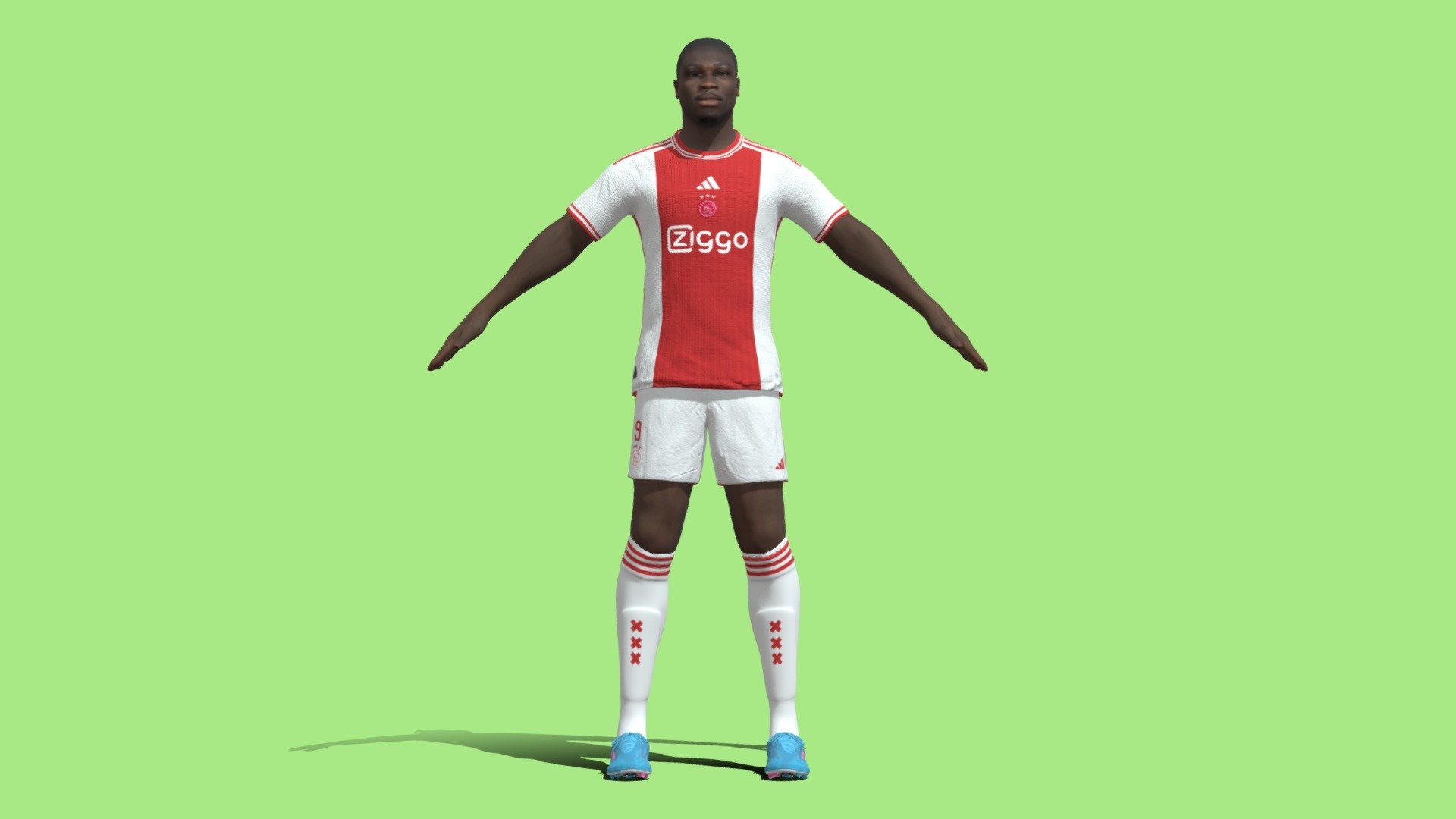 T-Pose full rigged Brian Brobbey Ajax 23-24 - 3D model by 3dpassion.net ...