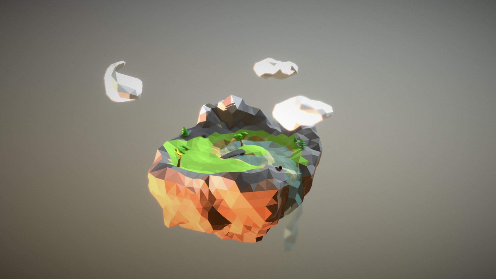 Low Poly Floating Island - 3D model by QuantumStudios [340cb6e] - Sketchfab
