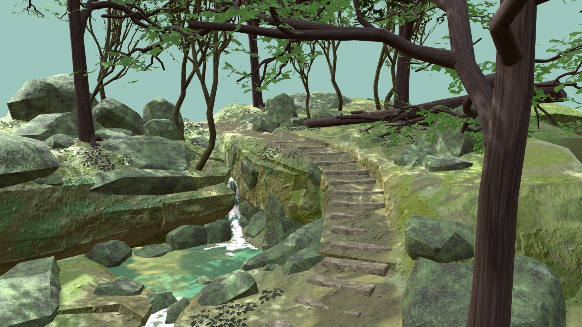 Waterfall - 3D model by Bapaku [340e41a] - Sketchfab