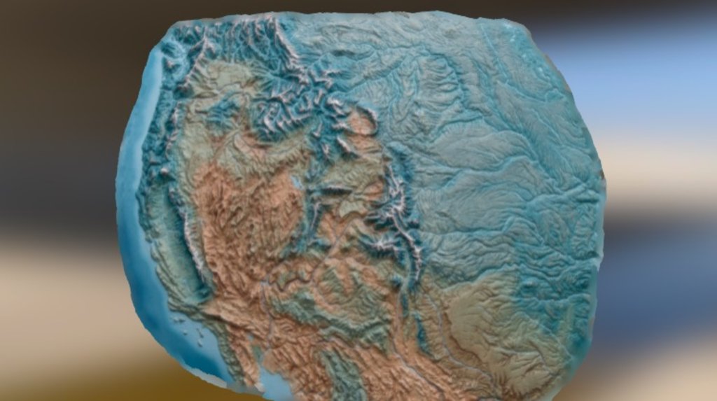 Western US Relief Map - Download Free 3D model by jerryfisher [34111f6 ...