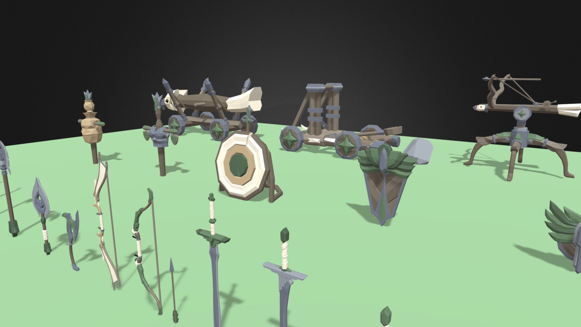 Elfs Weapons 3D Low Poly Pack - 3D model by craftpix_net [3415c02 ...