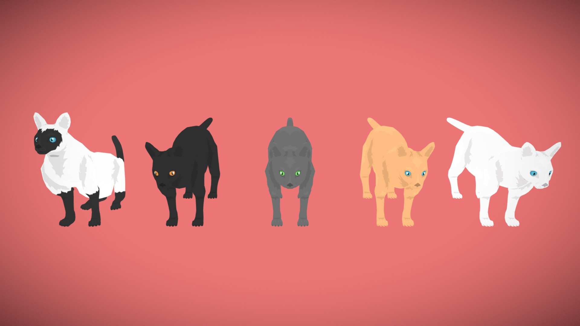Vibe Poly - Cats - Rigged & Animated - Buy Royalty Free 3D model by ...