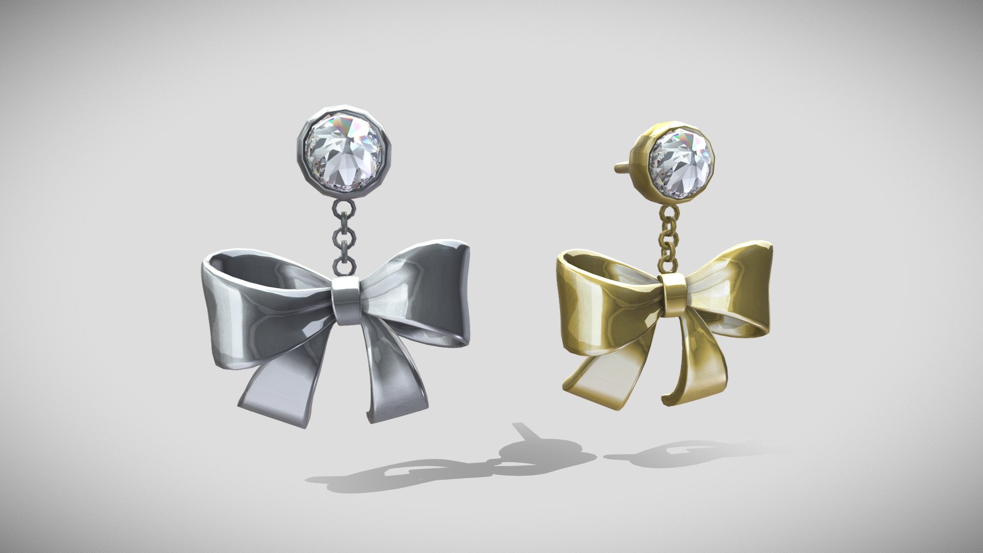 Earrings with Bow - Buy Royalty Free 3D model by FizzyDesign [341d329 ...