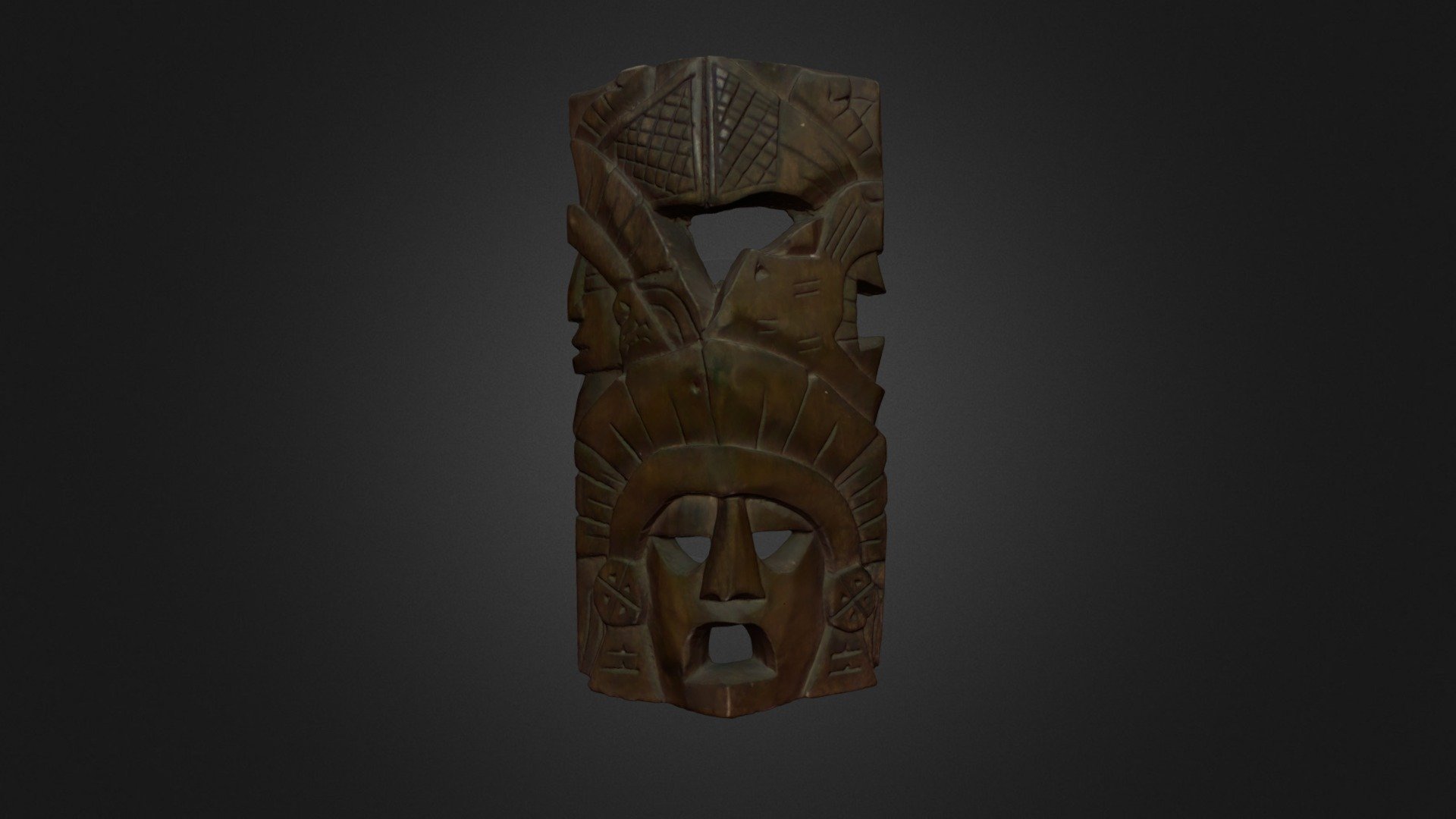 Modern Replica Prehispanic Mayan Wall Mask - 3D model by Lakehead ...