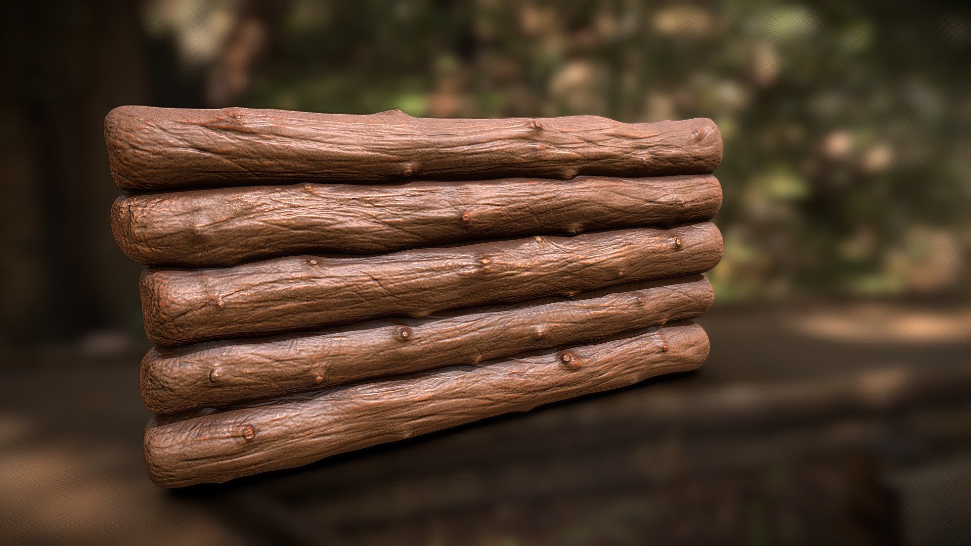 Rustic Log Wall - 3D model by Cécile Amstad (@c.m.a) [3426464] - Sketchfab