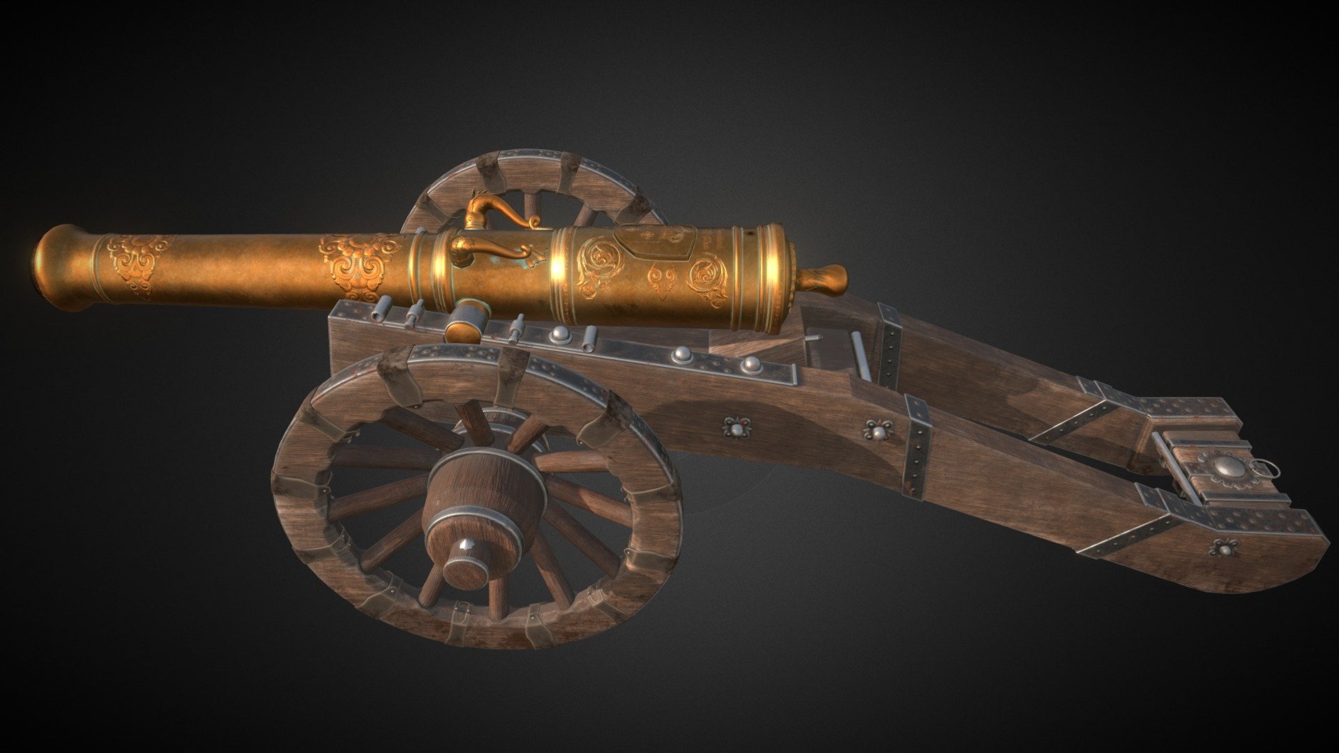 Royal french 24 pounder heavy cannon 1732 - 3D model by Hellborg ...