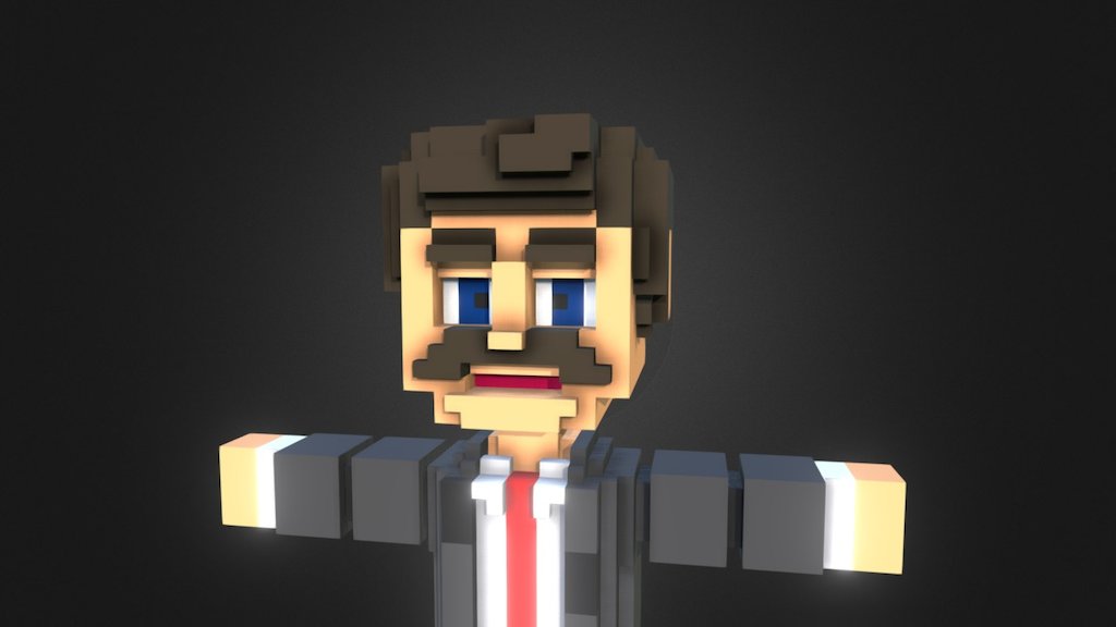 Game Ready - Pixel Man - 3D model by Michael Harris (@dmotion) [342ba6c ...