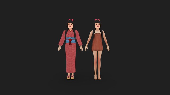 Yukata 3D models - Sketchfab