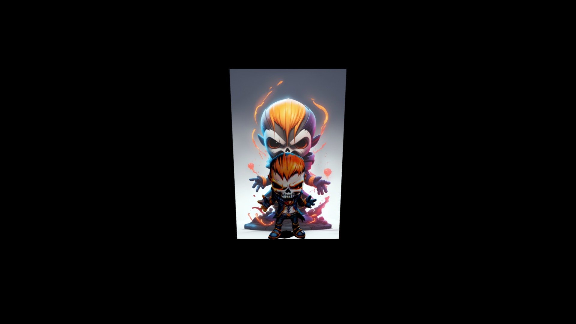 "Chibi-style illustration of a skeleton charact - Download Free 3D ...