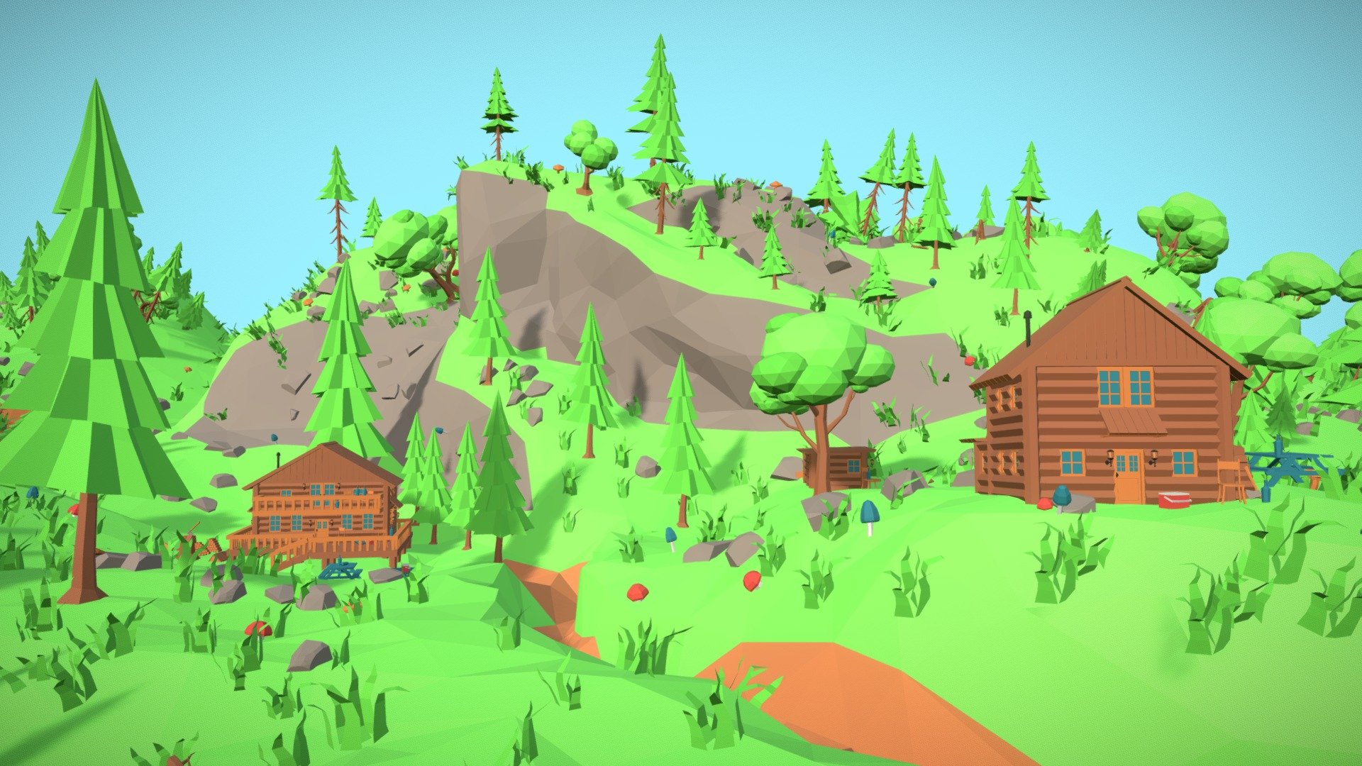 Low Poly Diorama - 3D model by Gustavo M Hdz (@gmh099) [342e728 ...