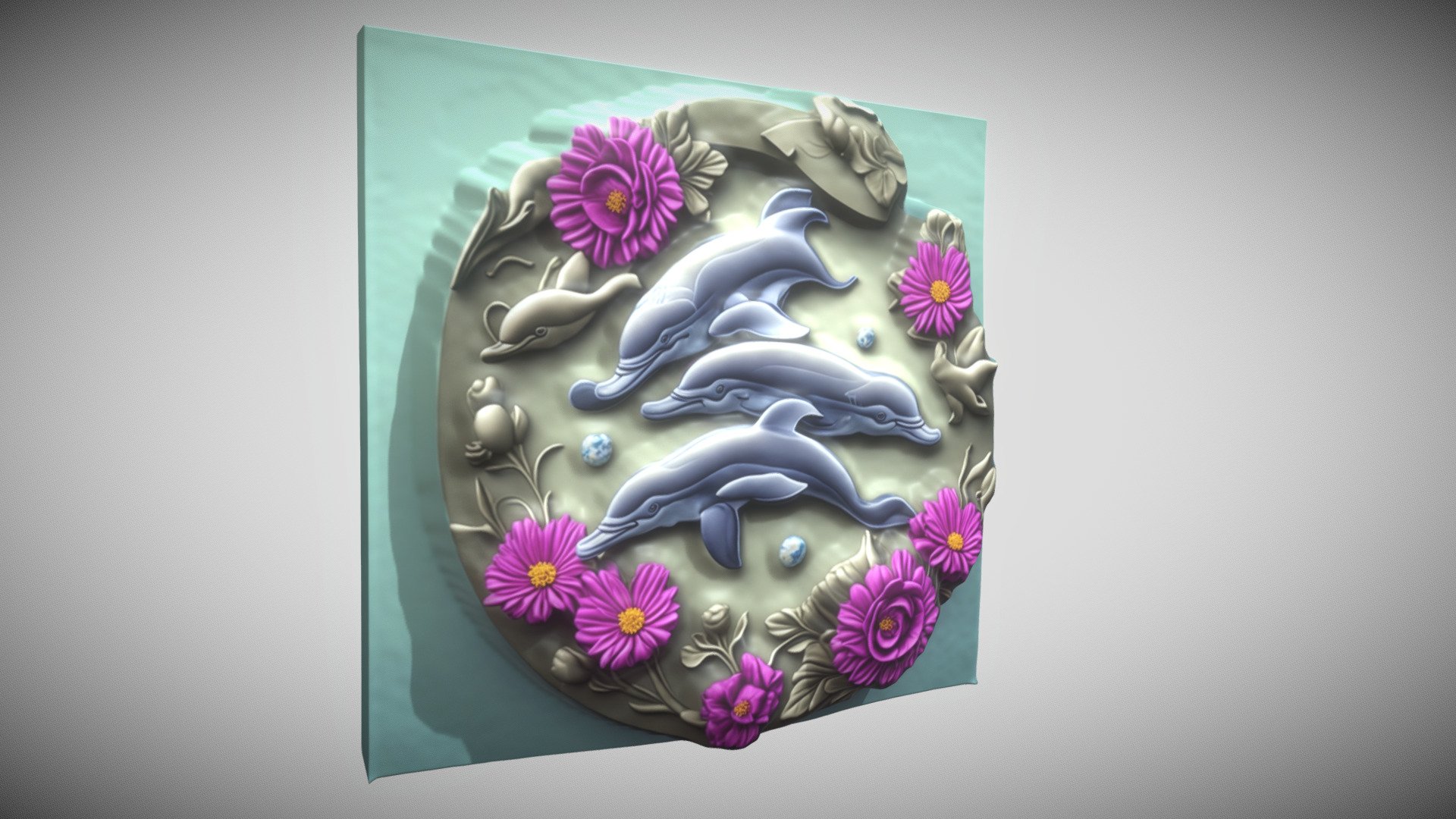 Dolphin Relief sculpture - Buy Royalty Free 3D model by Dominic Baker ...