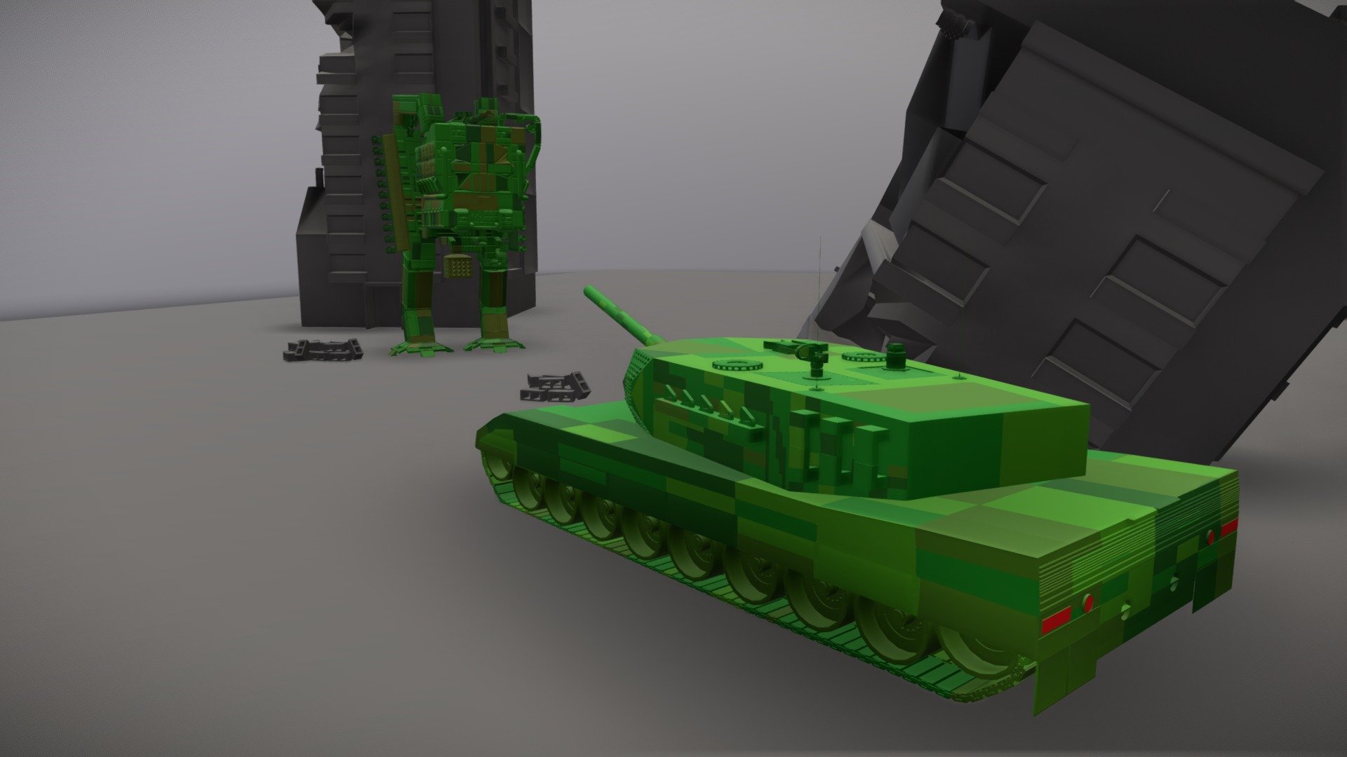 Scene with Gen zero tank and leopard 2 - 3D model by Preview_Tempest ...