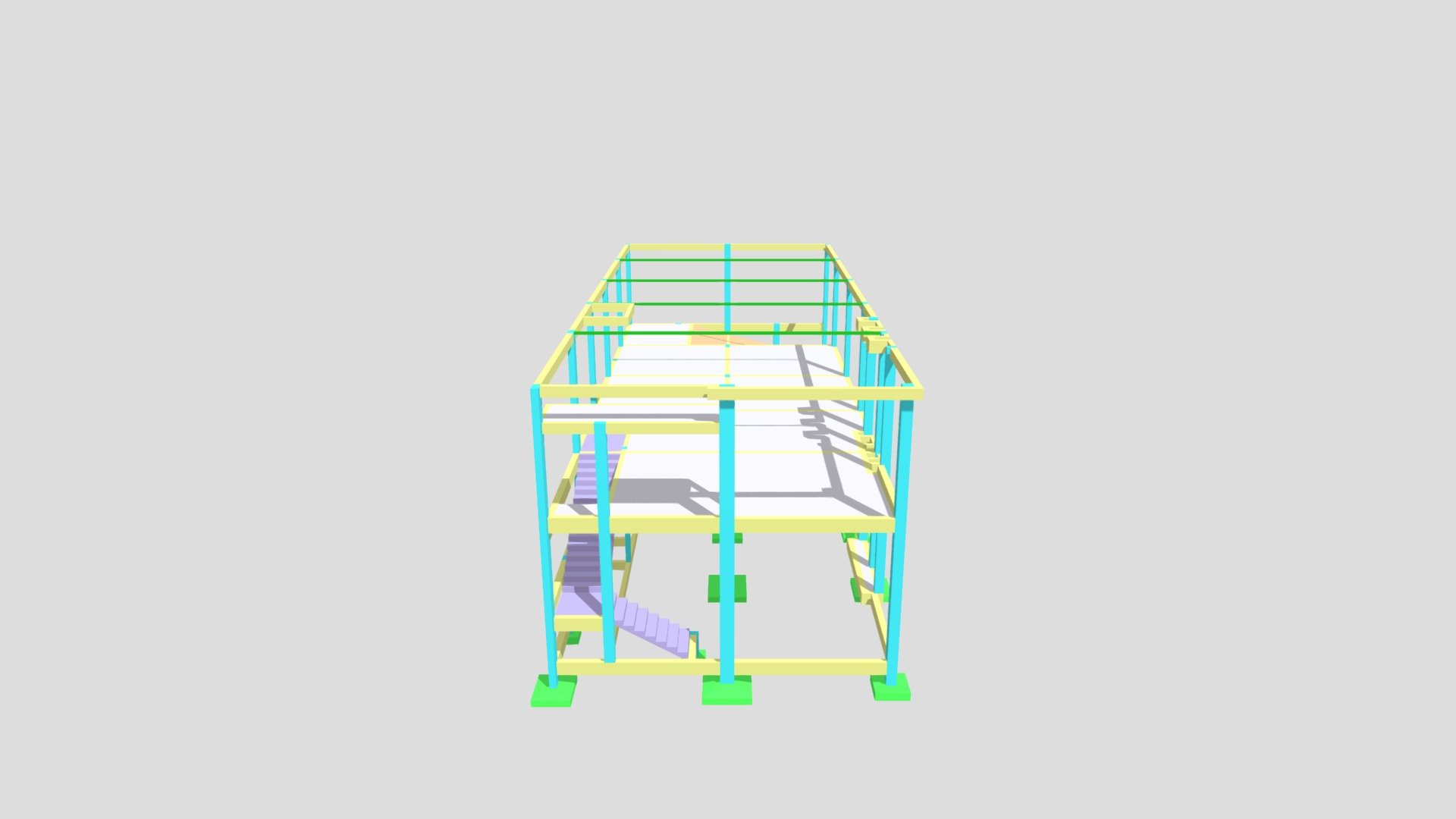 MODELO ESTRUTURAL DE GALPÃO - GEAN REZ. - 3D model by triade.ea ...
